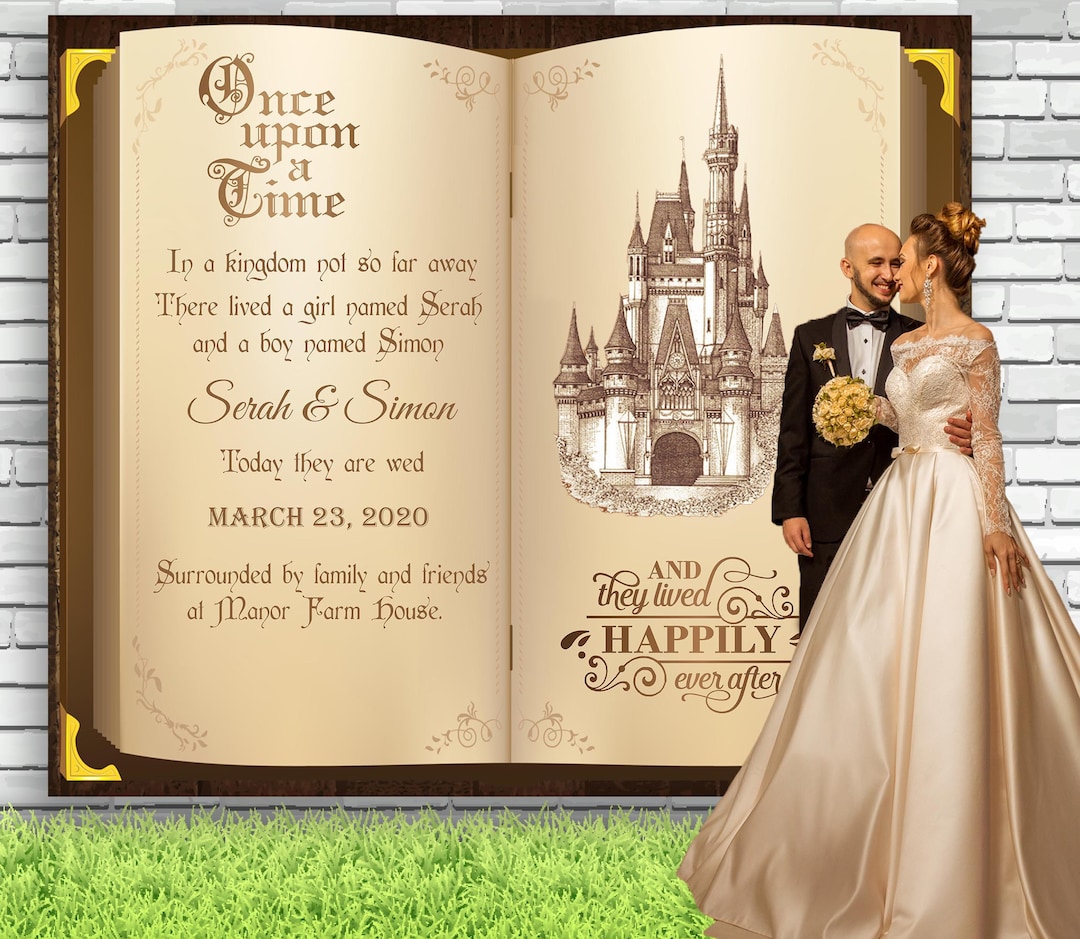 Fairytale Book Backdrop | Wedding Backdrop for Reception | Personalized ...
