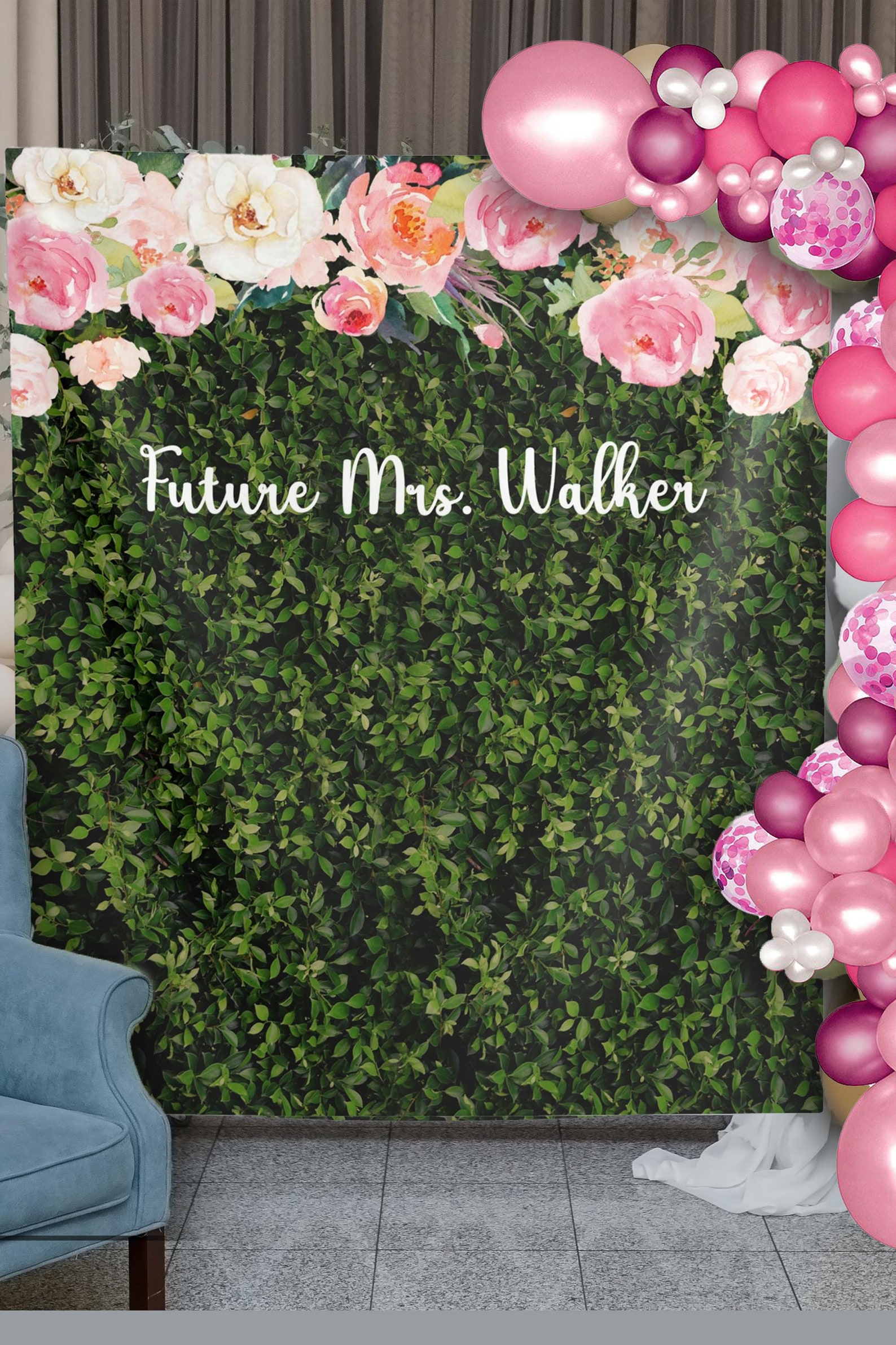 Future Mrs Backdrop Artificial Grass Bridal Shower Decor Hedge Wall ...