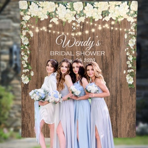 Rustic Bridal Shower Backdrop |custom Tapestry| Rustic Backdrop ...