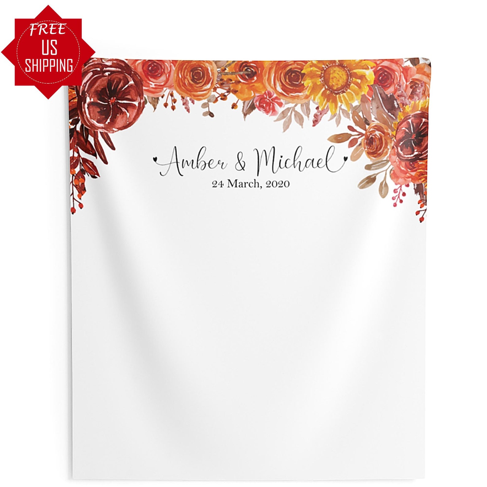 Burnt Orange Wedding Backdrop, Wedding Backdrop for Reception, Copper ...