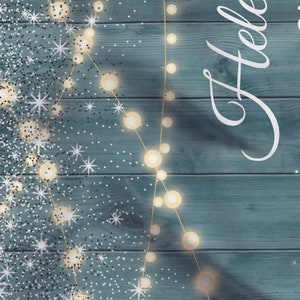 Dusty Blue Wedding Backdrop for Reception Cascading Lights Banner Slate ...