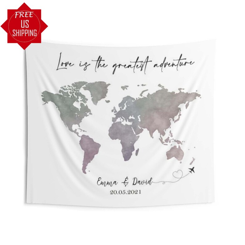 Wedding Backdrop for Reception World Map Custom Backdrop - Etsy