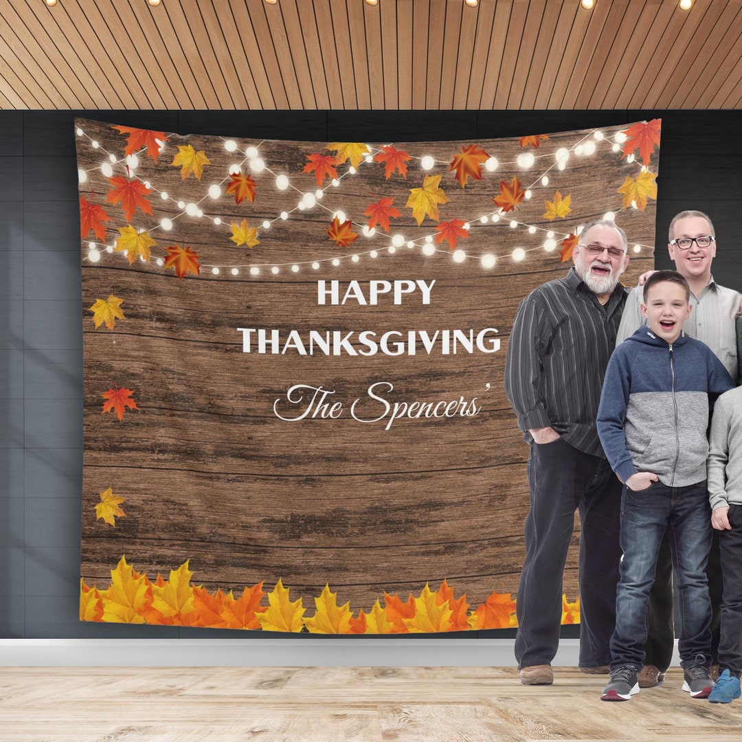 Custom Thanksgiving Backdrop Personalized Friendsgiving Banner Fall ...