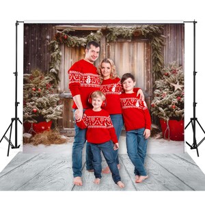 Rustic Christmas Backdrop Family Photo Xmas Background Festive Home ...