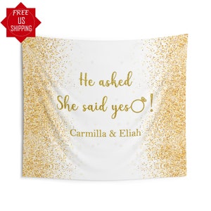 She Said Yes Engagement Banner Marry Me Backdrop Engagement Signs He ...