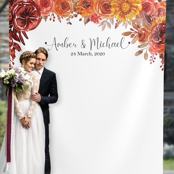 Burnt Orange Wedding Backdrop Wedding Backdrop for Reception - Etsy