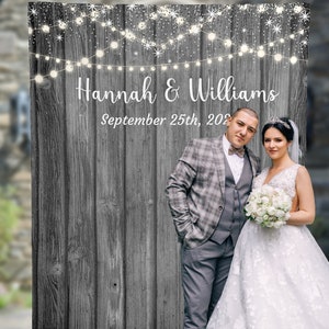 Rustic Grey Backdrop, Wedding Backdrop for Reception, Gray Engagement ...