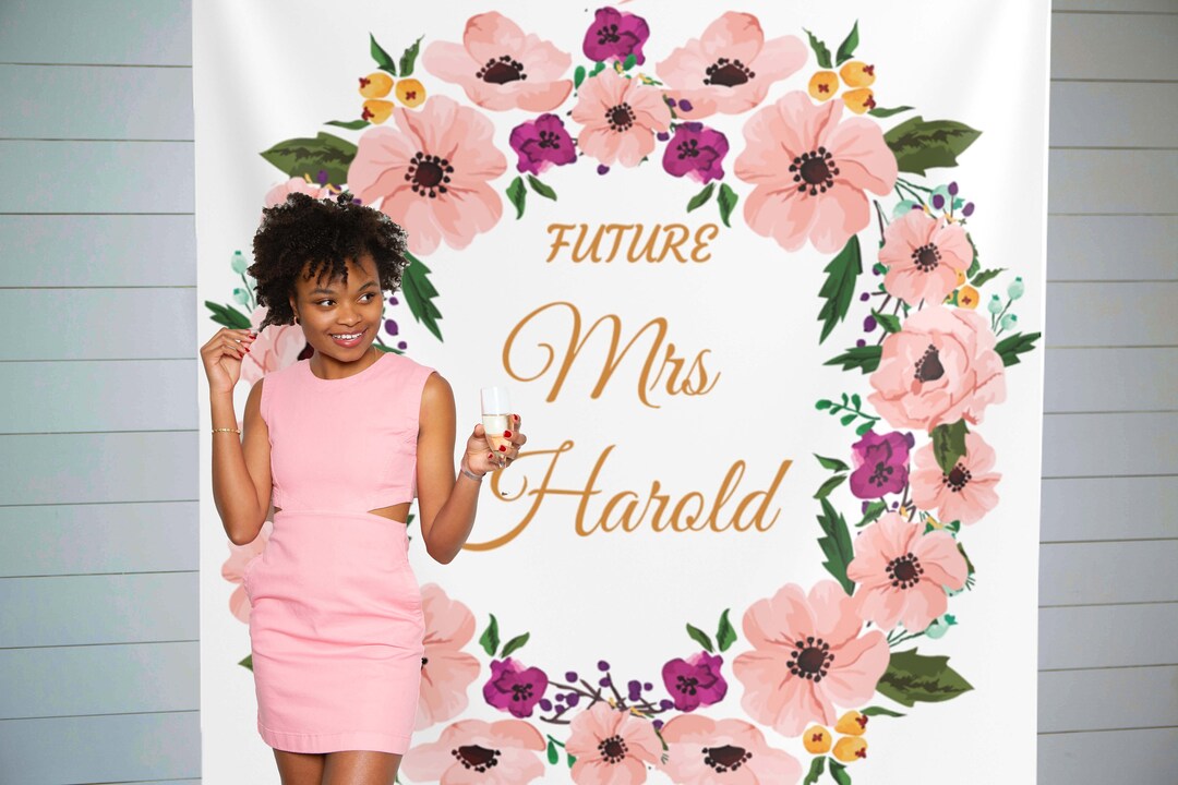 Custom Bridal Shower Backdrop / Future Mrs Engagement Backdrop /floral ...