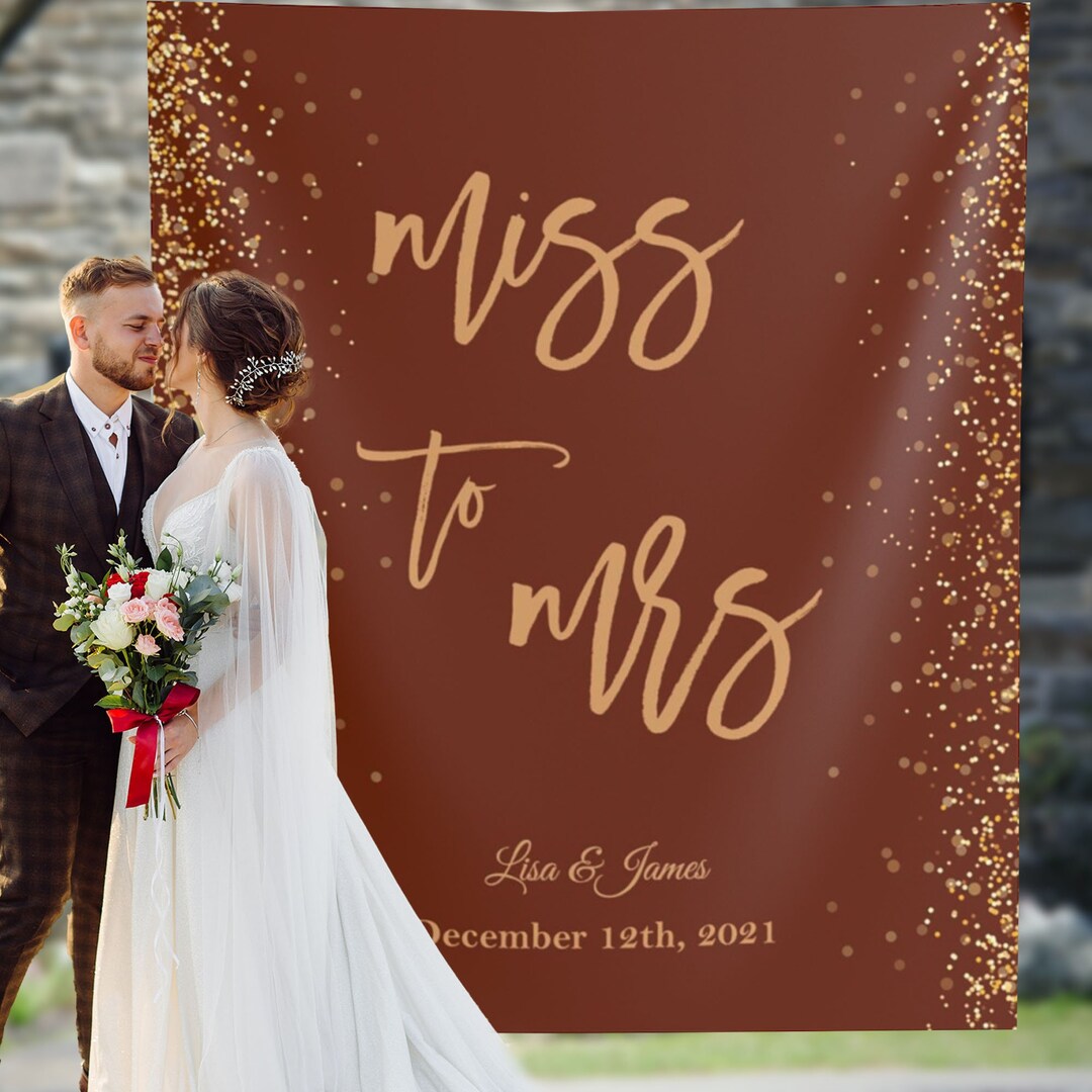 Miss to Mrs Backdrop, Bridal Shower Backdrop, Engagement Backdrop ...
