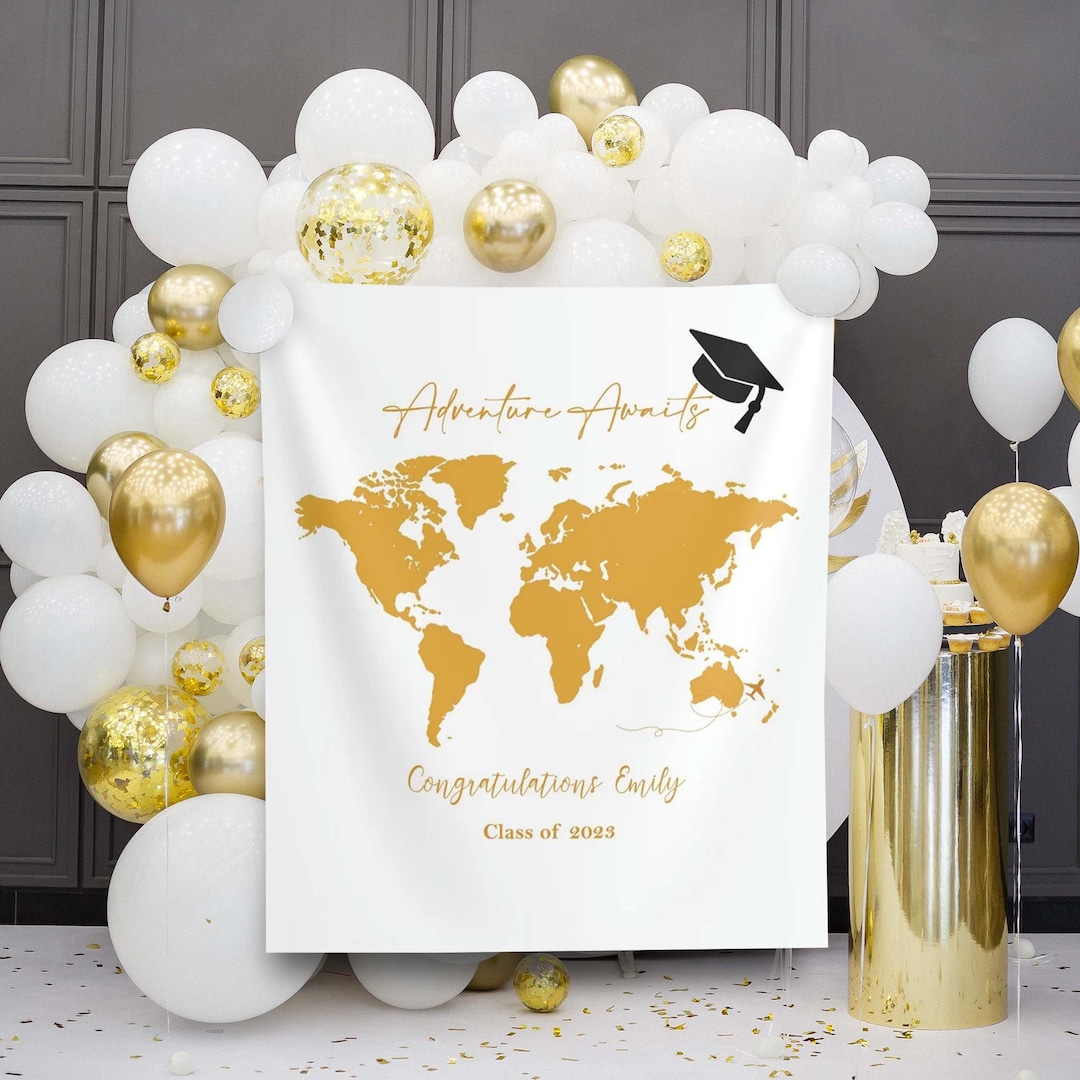 Graduation Backdrop 2023 Class Adventure Awaits Personalized Graduation ...