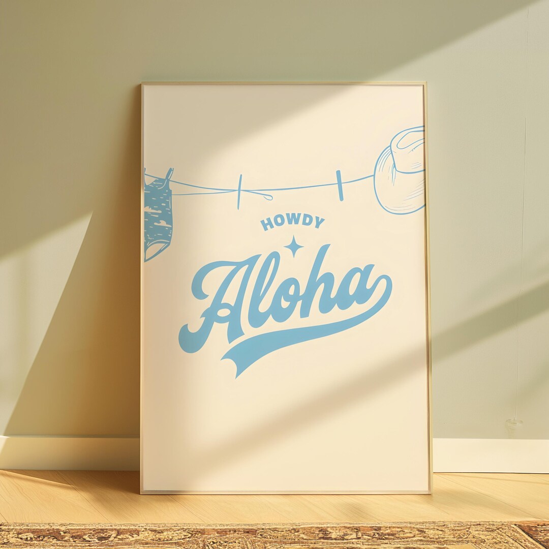 Coastal Cowgirl Wall Art- Bookshelf Decor - Cowgirl Print - Surf - Wall ...