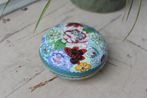 Collectibles Vintage Set of 2 Cloisonne Miniature Trinket Boxes ...
