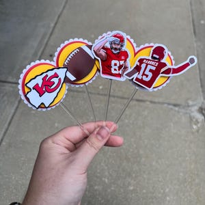 3D Kansas City Chiefs Cupcake Toppers: Football Party Decorations - Etsy
