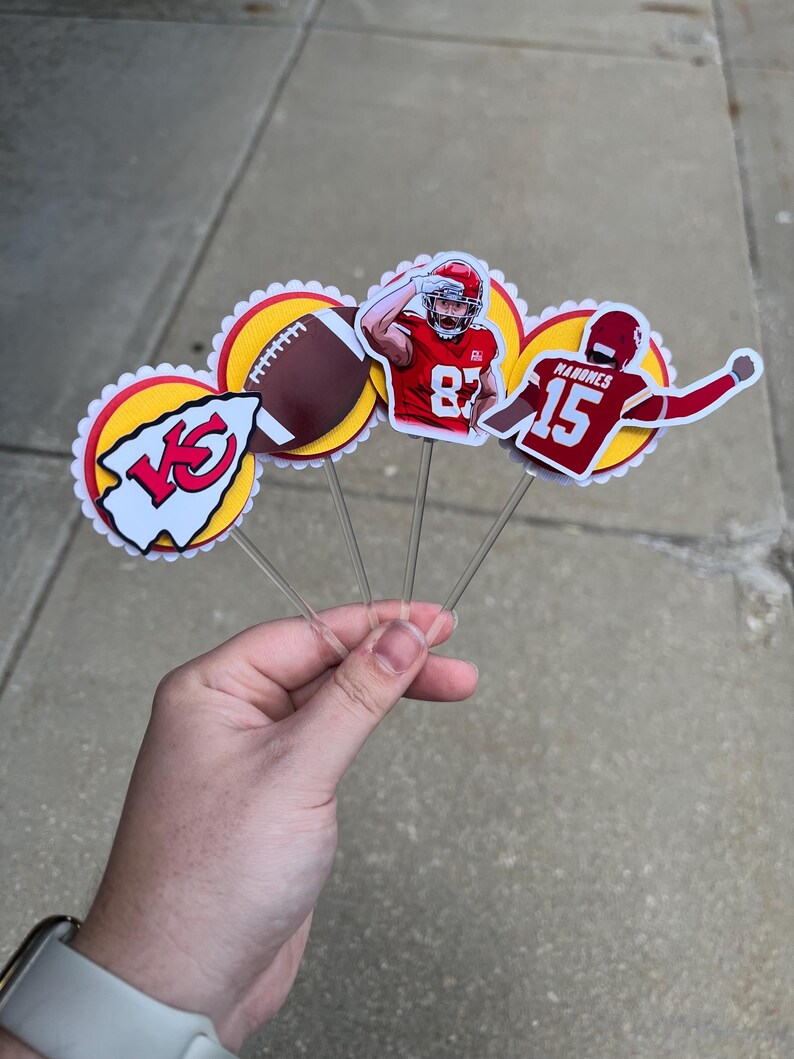 3D Kansas City Chiefs Cupcake Toppers: Football Party Decorations - Etsy