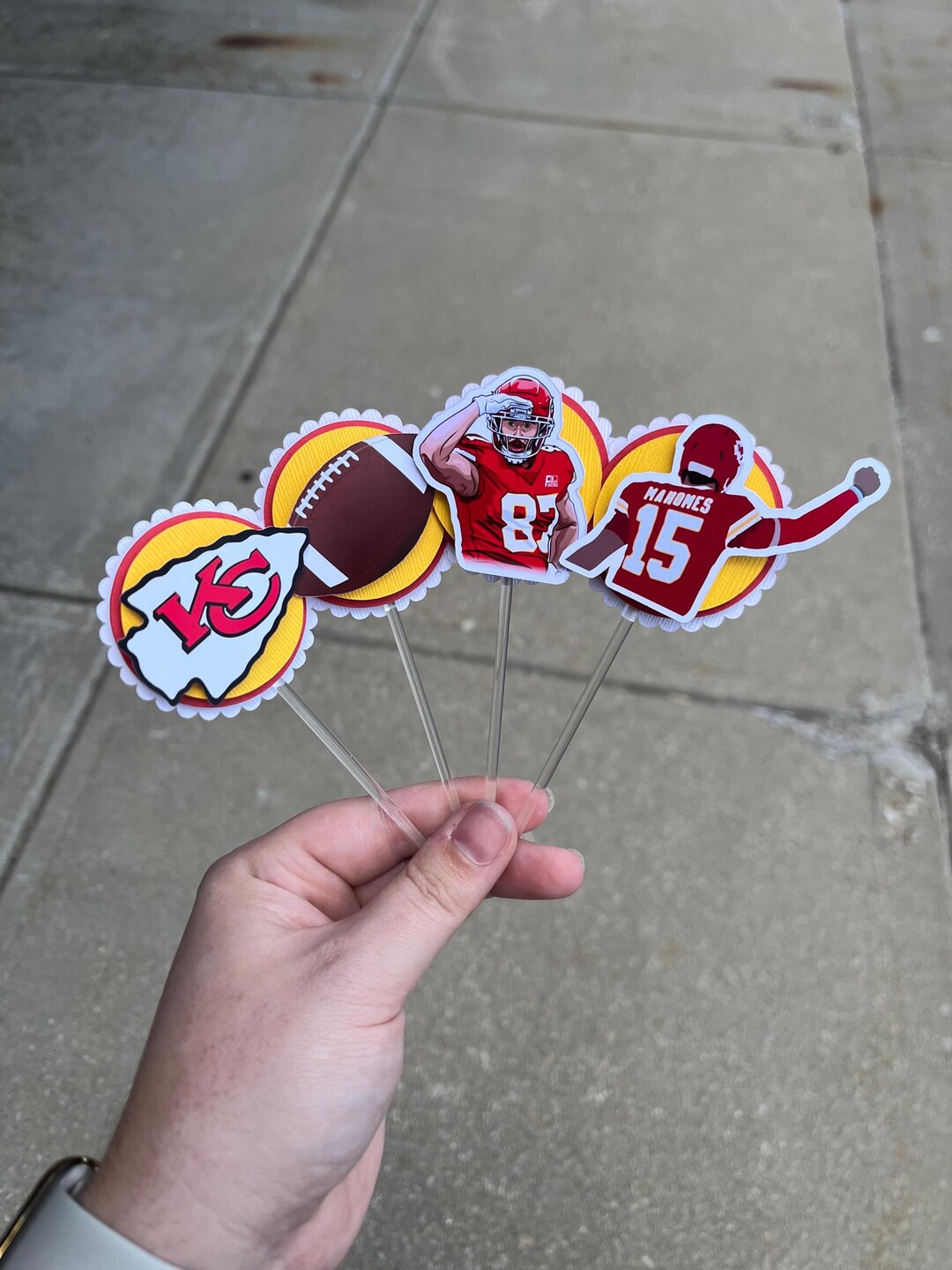 3D Kansas City Chiefs Cupcake Toppers: Football Party Decorations - Etsy