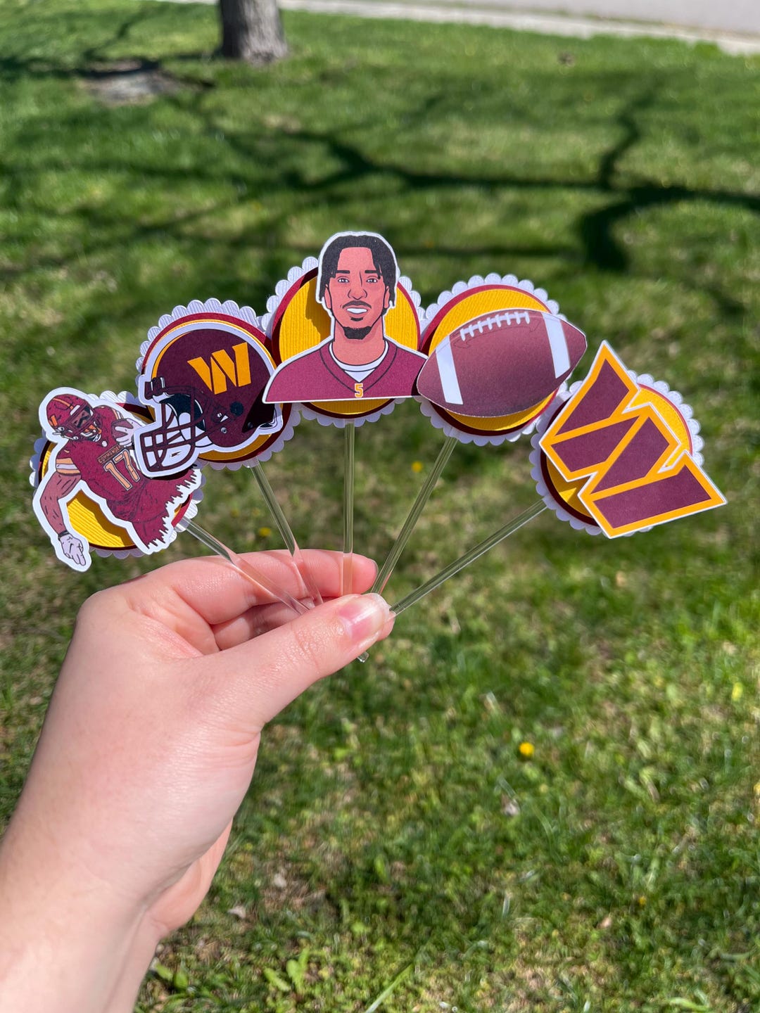 3D Washington Commanders Cupcake Toppers: Football Party Decorations - Etsy