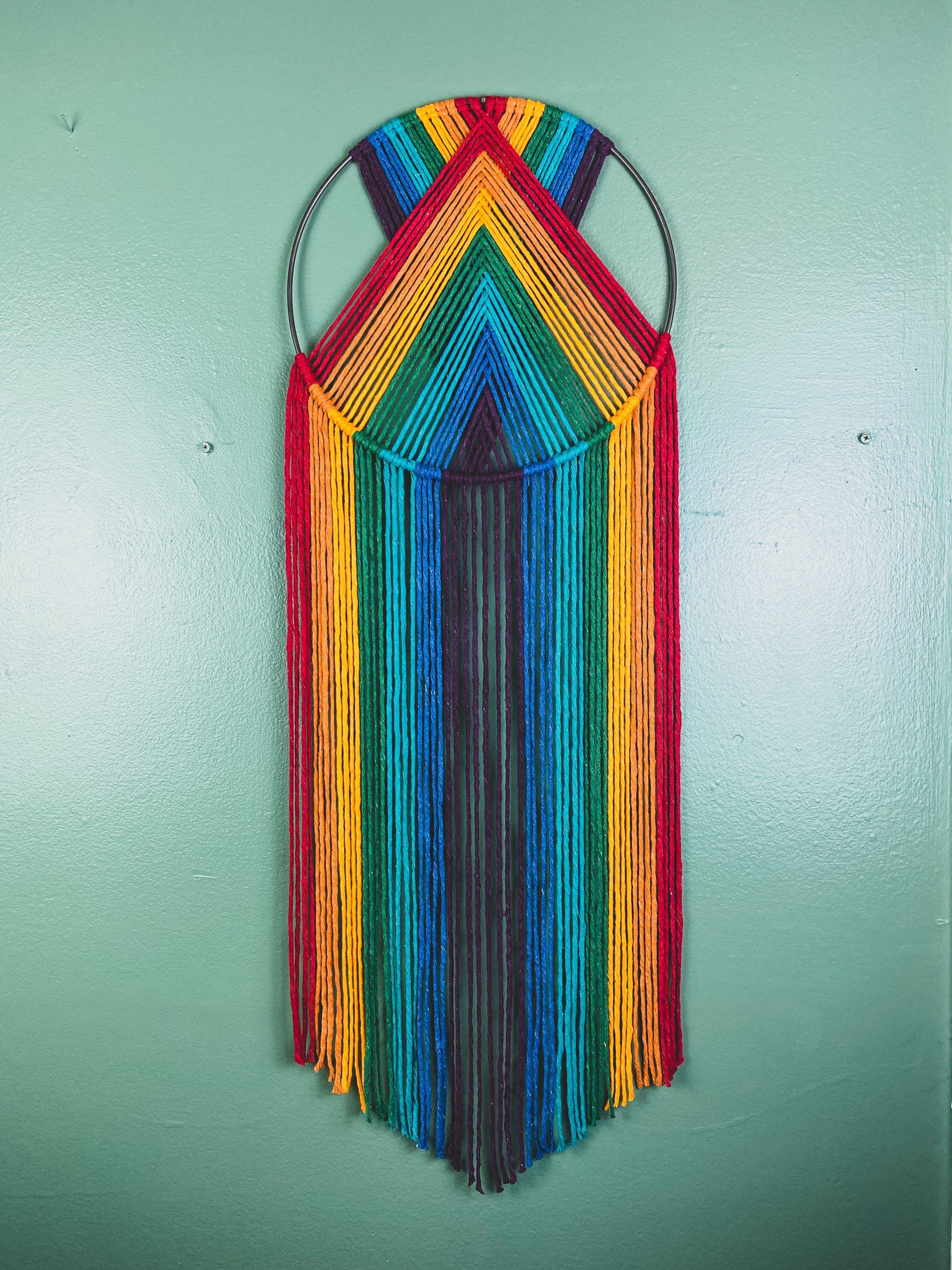 Gran 12 "Hoop Pride Rainbow Macrame Dreamcatcher Pared Colgante - Etsy ...