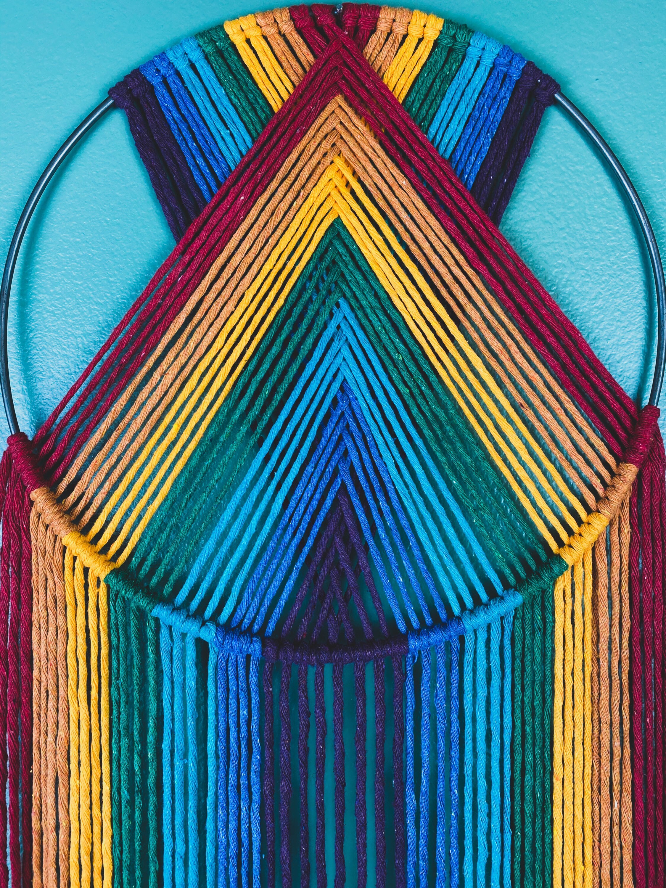 Gran 12 "Hoop Pride Rainbow Macrame Dreamcatcher Pared Colgante - Etsy ...