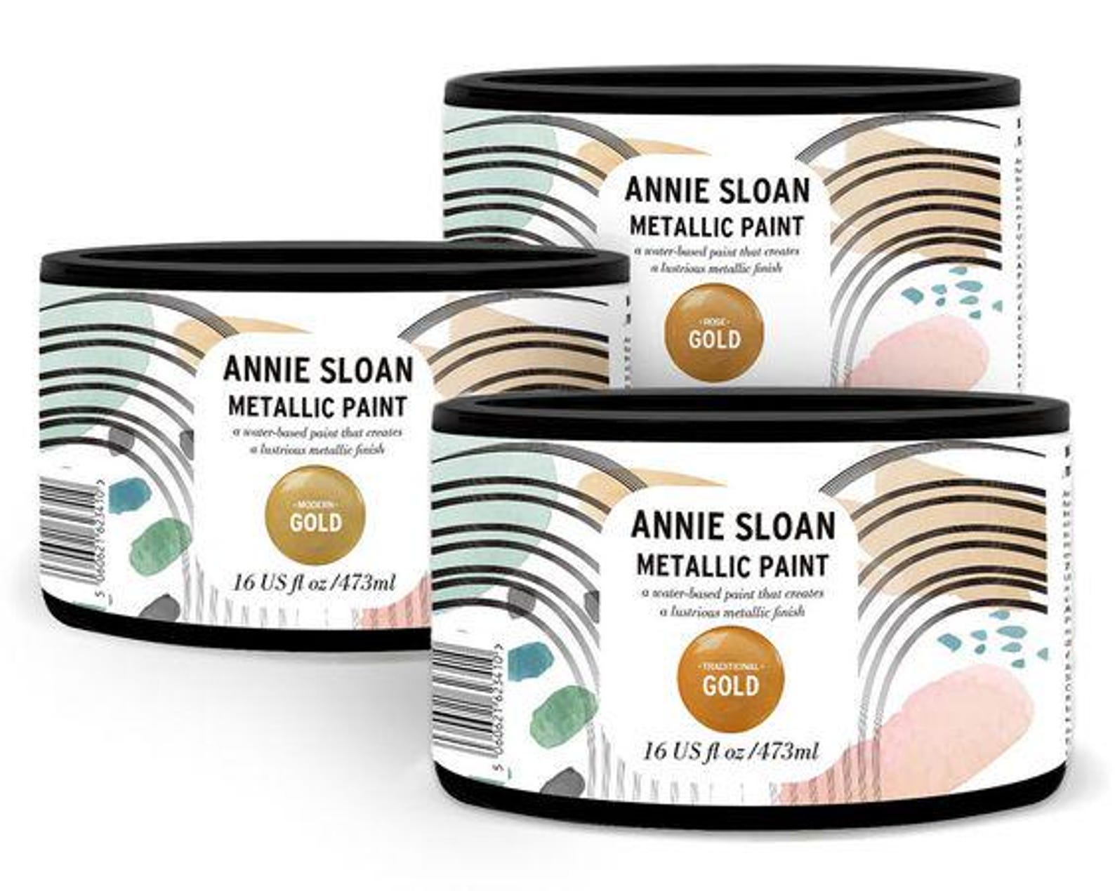 NEW MODERN GOLD Annie Sloan Metallic Paint Lustrous Metallic Finish 16 ...