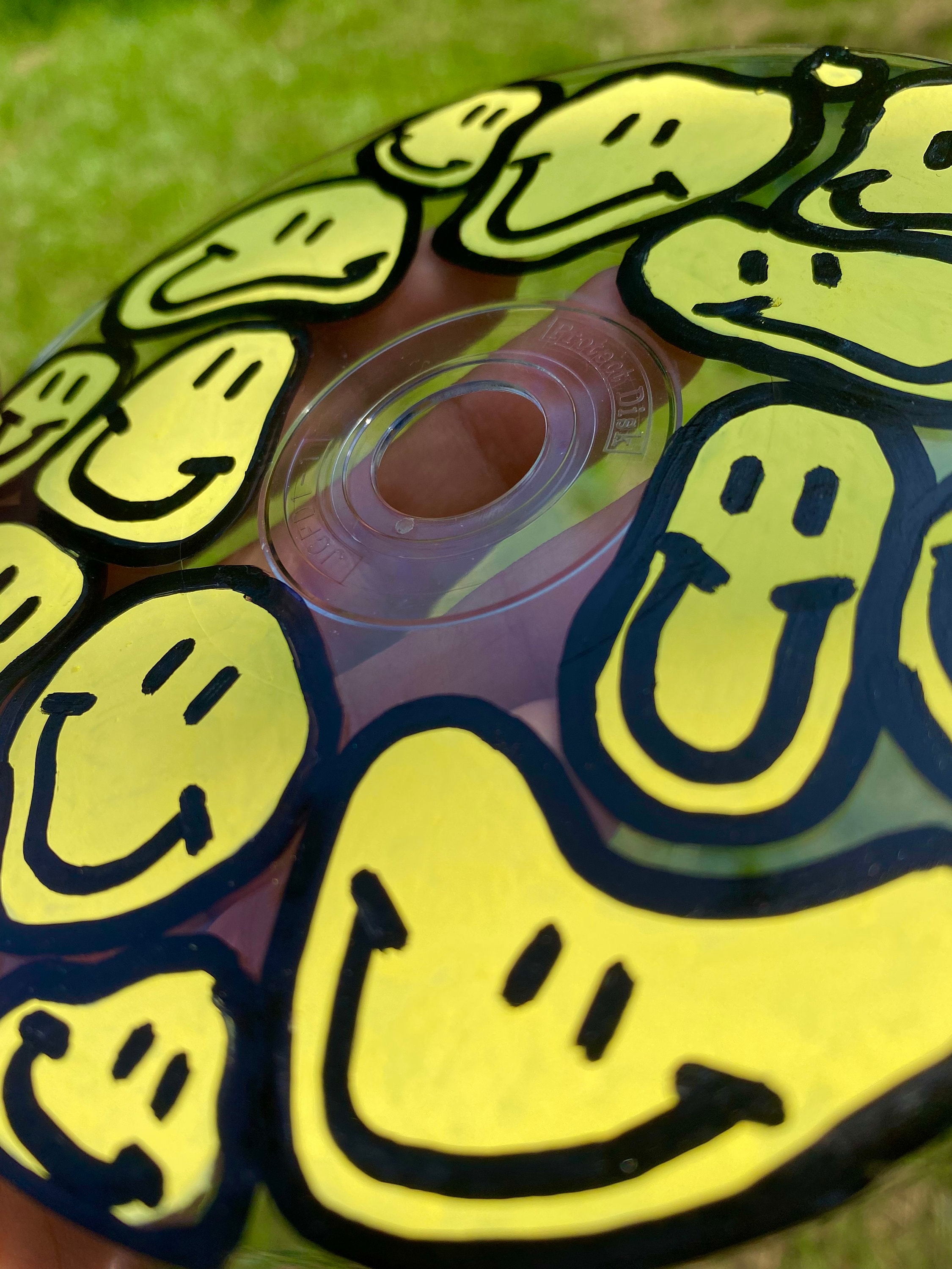Hand Painted Cd Wall Art Melting Smiley Face Cd Wall Decor Aesthetic ...