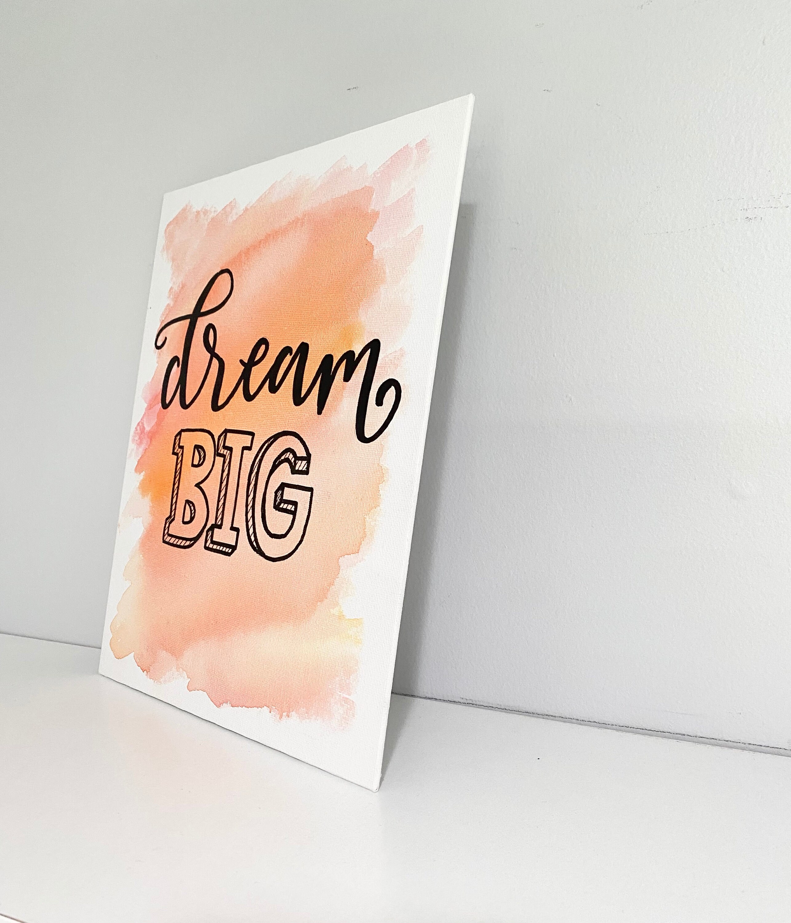Hand Lettered Calligraphy Quote dream Big Handmade Canvas - Etsy UK