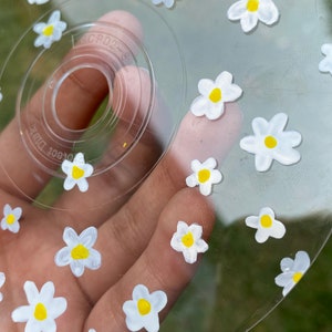 Clear Cd Wall Art Hanging White Daisies Handmade Aesthetic Room Decor ...