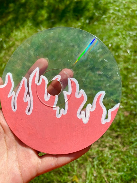 Acrylic flames cd painting Art & Collectibles etna.com.pe