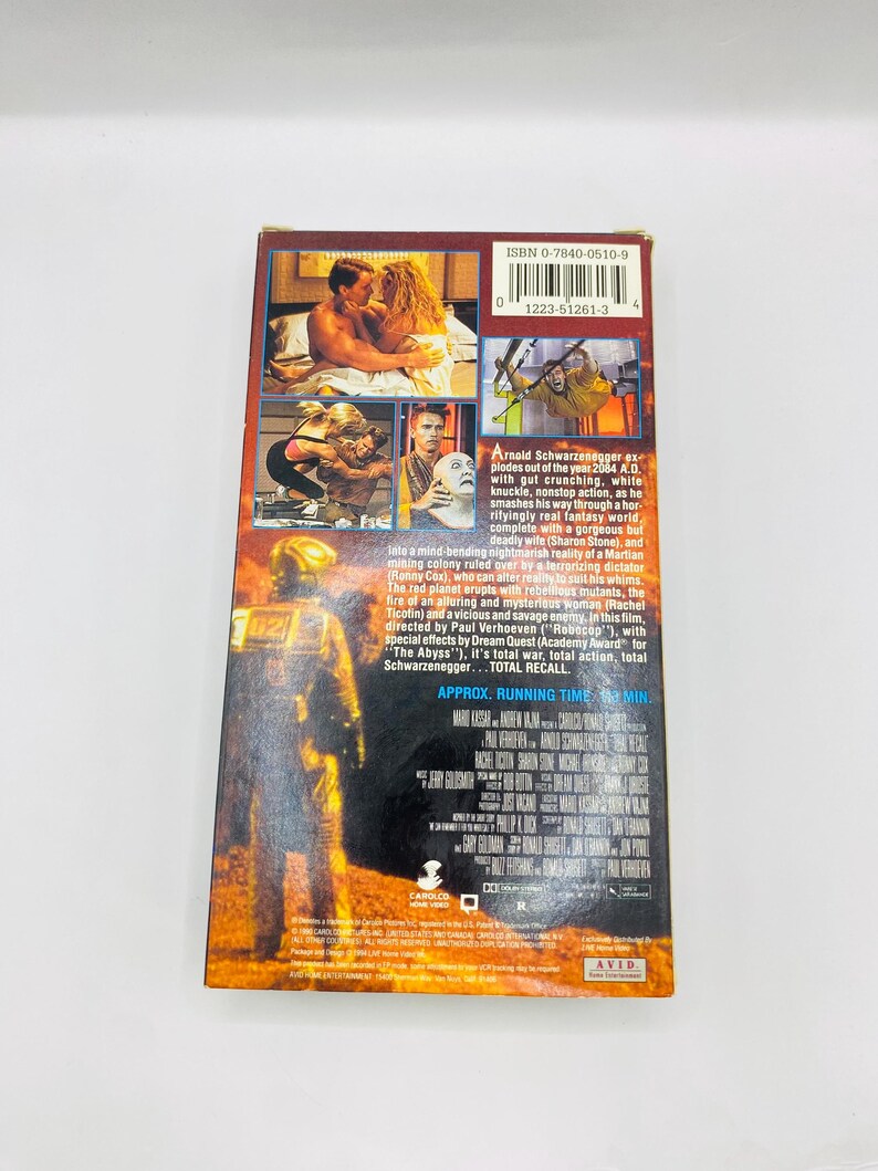 Total Recall – VHS Tape – Arnold Schwarzenegger – Vintage 90s Action ...