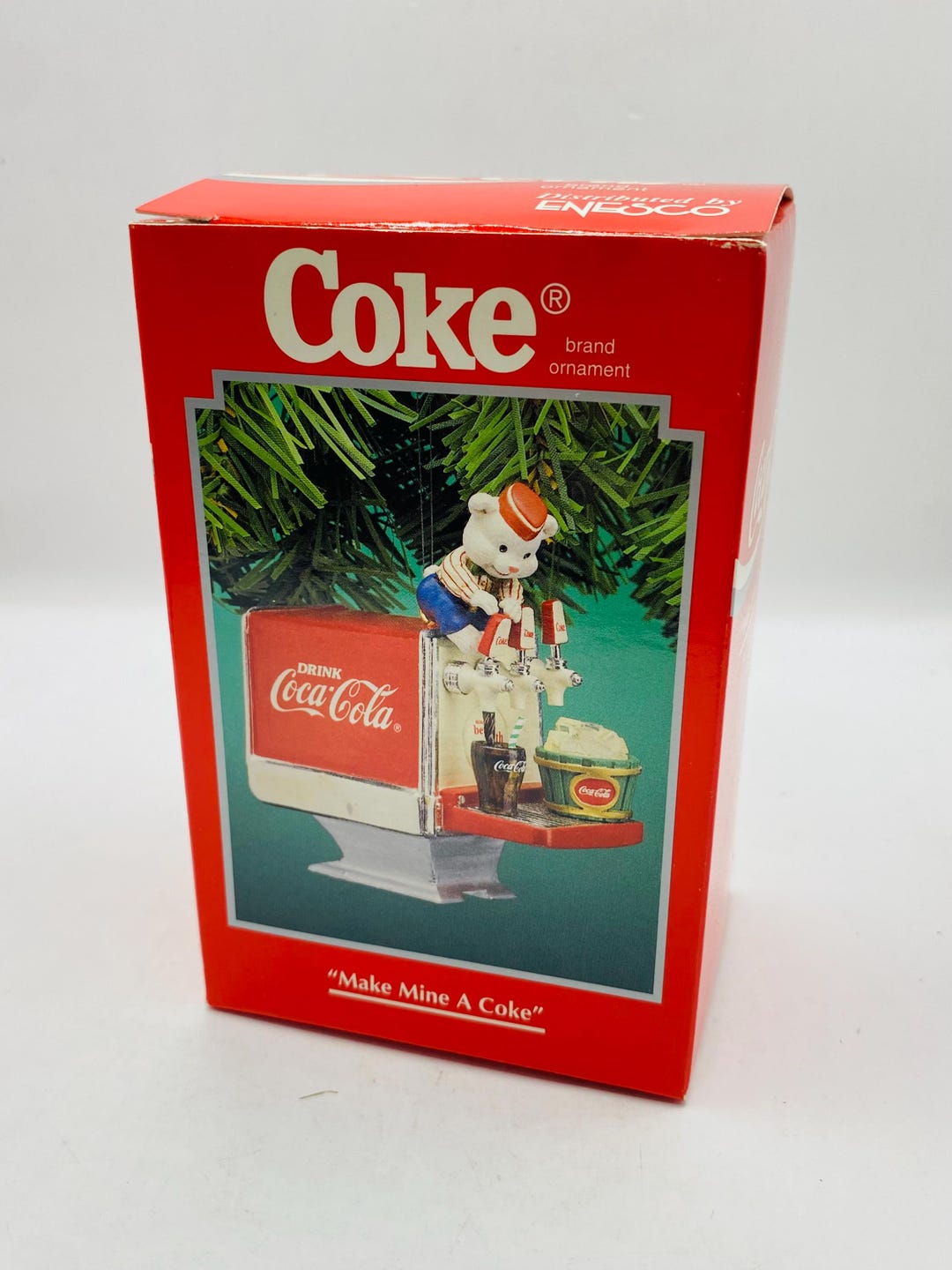 1995 Enesco “make Mine A Coke” Coca-cola Christmas Ornament • Vintage ...