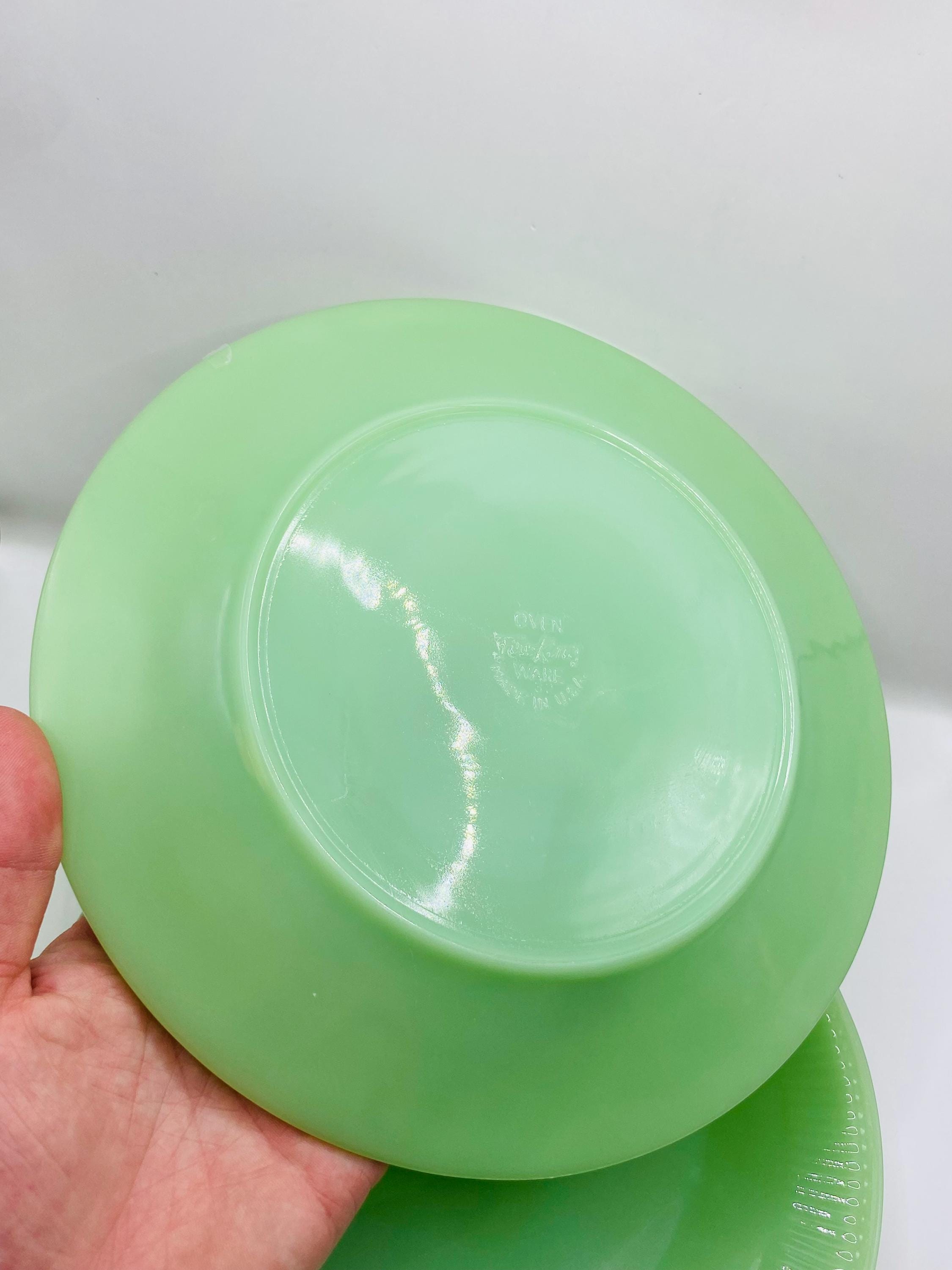 1940s Fire-king Jadeite Salad Plates - Set of 4 - Jane Ray Anchor ...