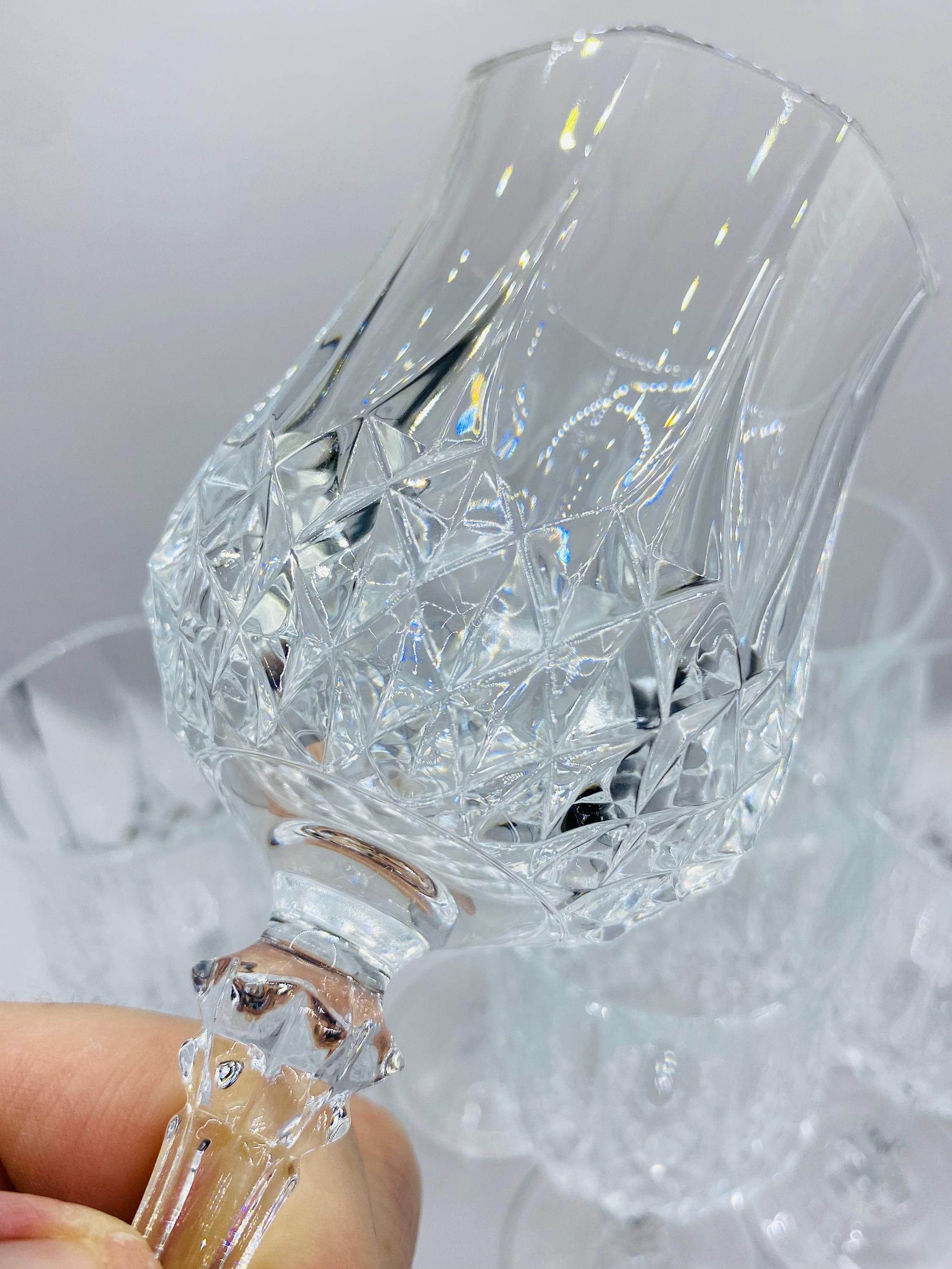 Cristal D’arques Longchamp Wine Glasses - French Cut Crystal Stemware ...