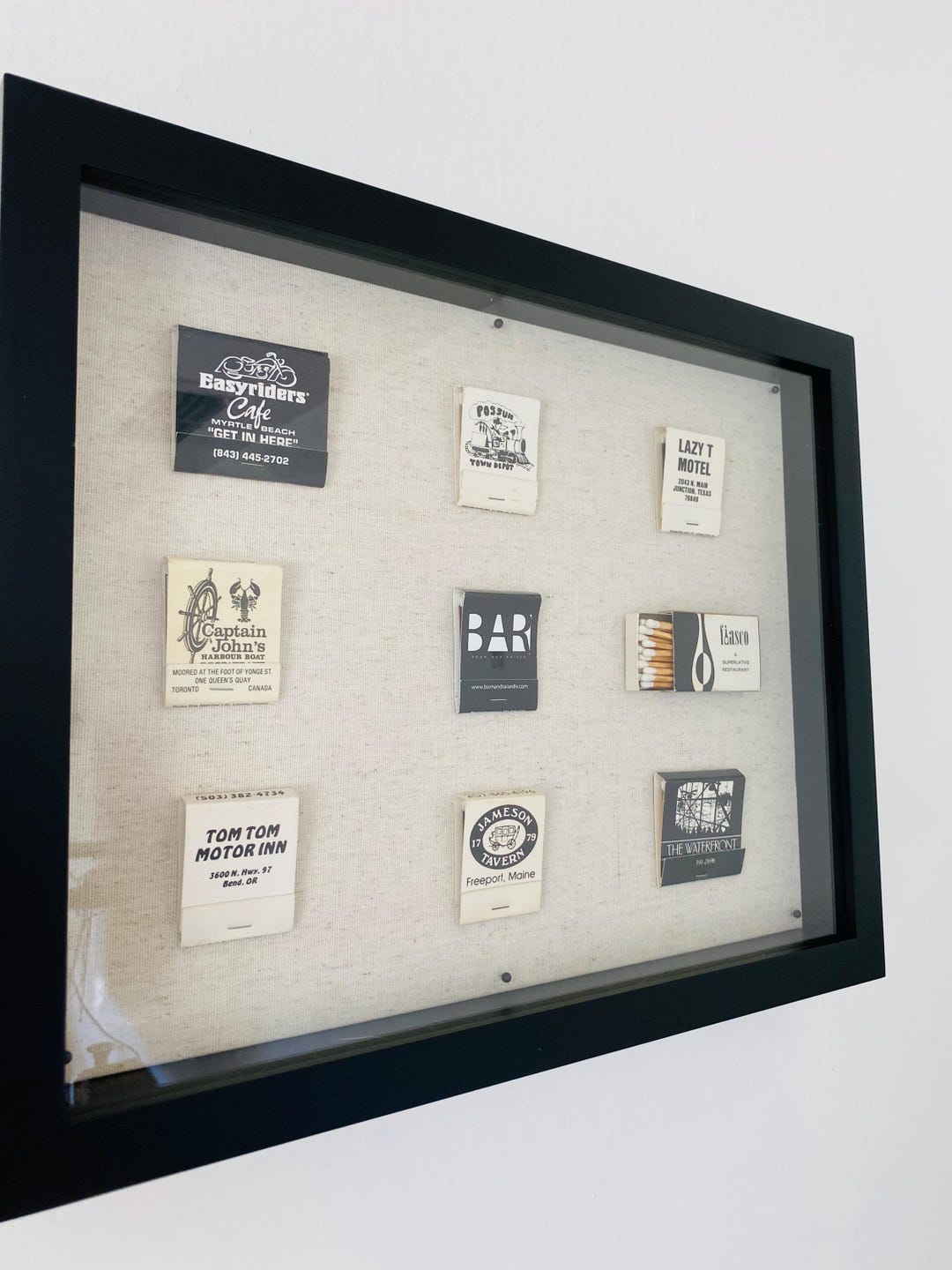 Vintage Matchbox Art | Matchbox Decor | Art | Black and White | Matches ...