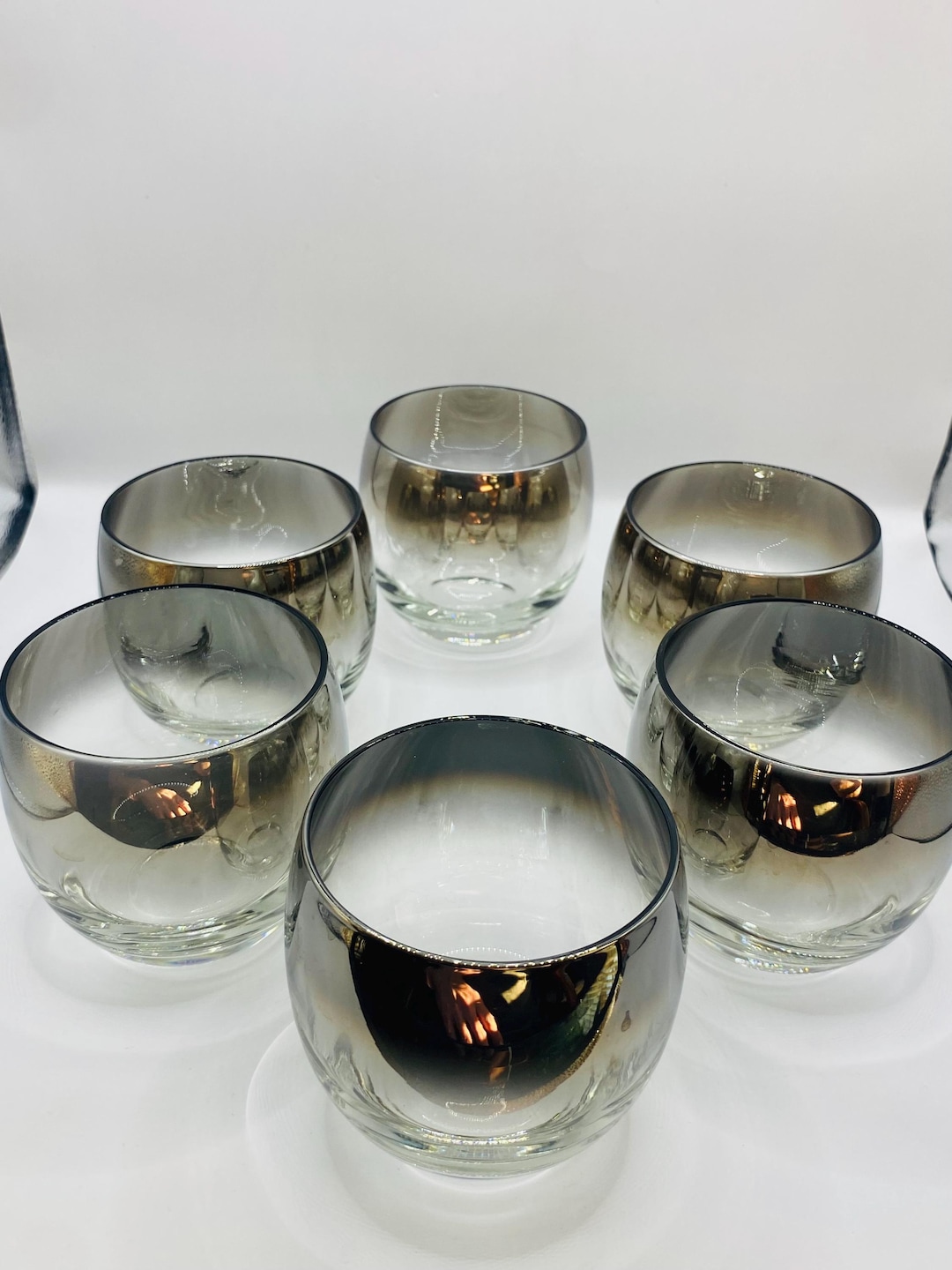 Vintage Mid Century Lusterware Roly Poly Lowball Glasses - Etsy