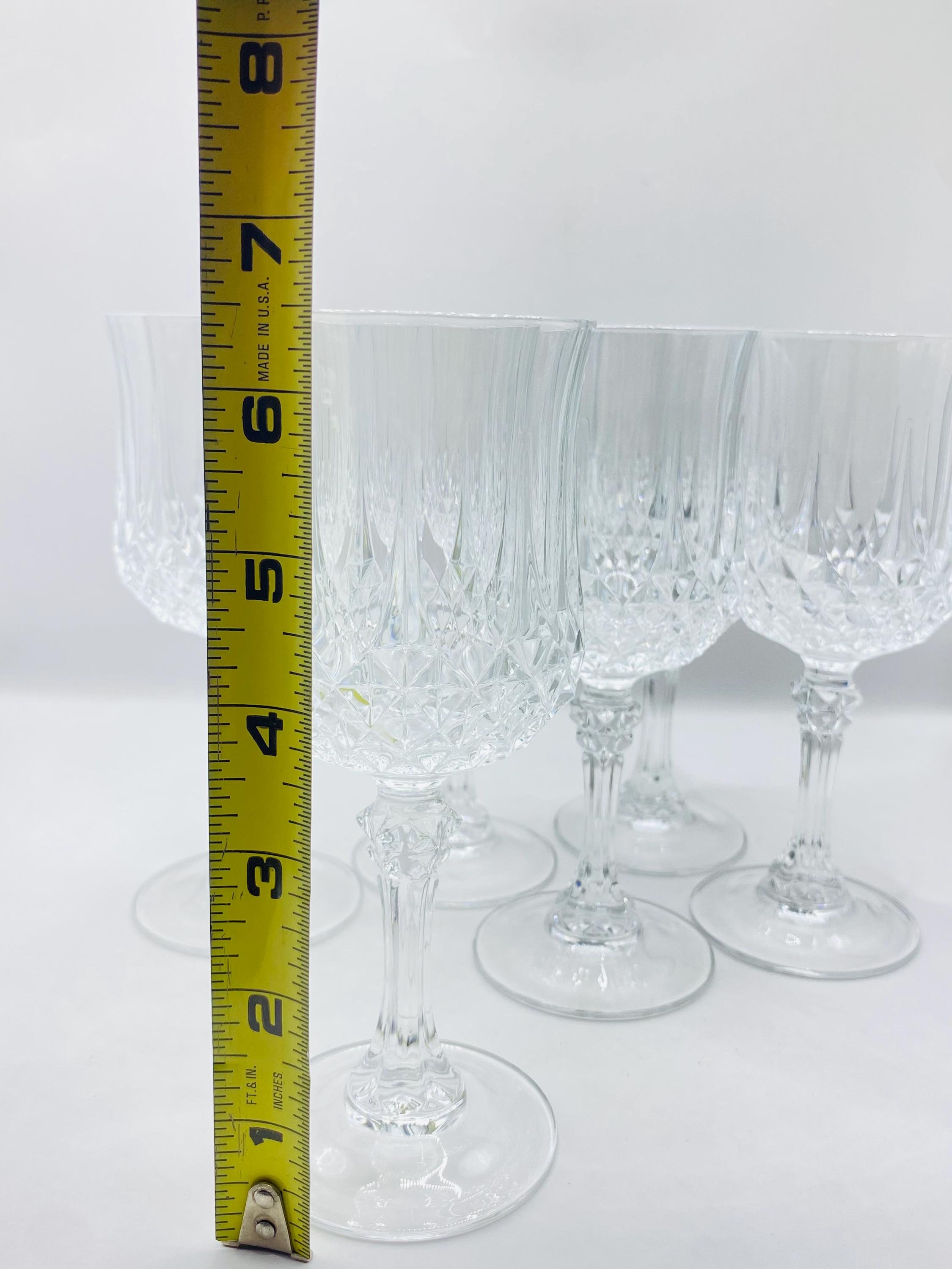 Cristal D’arques Longchamp Wine Glasses - French Cut Crystal Stemware ...