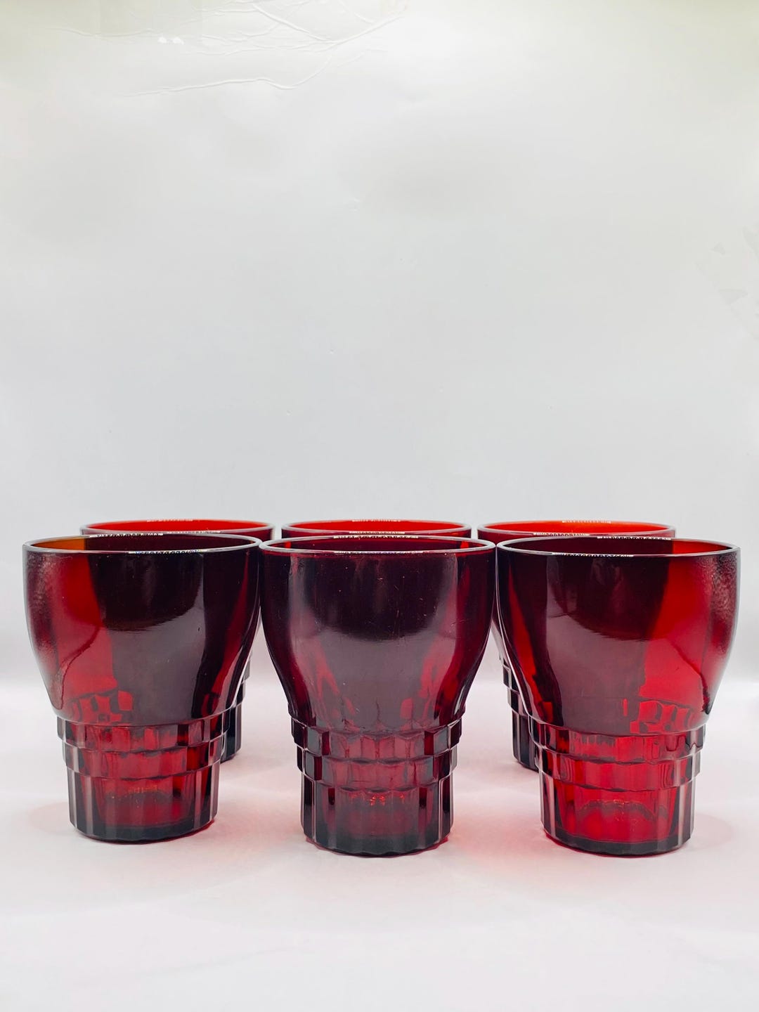 Ruby Red Windsor Glass Tumblers - Mid Century Barware - Set of 6 - Etsy
