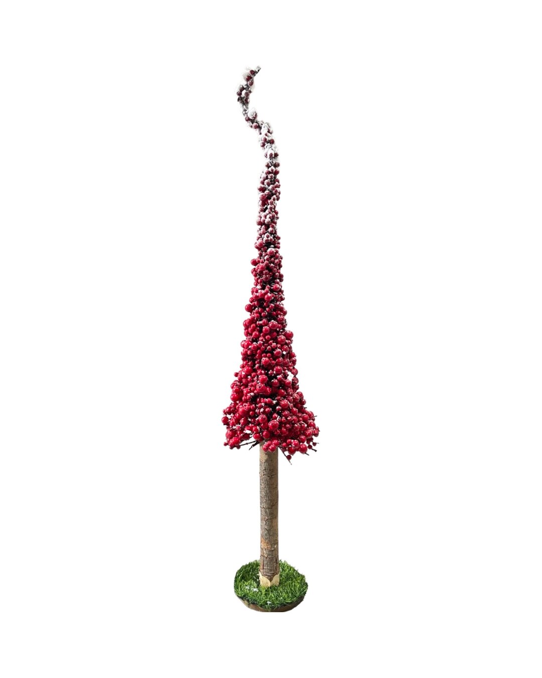 Artificial Small Size Tabletop Desktop Red Berry W/ Snow Fairy Skinny ...