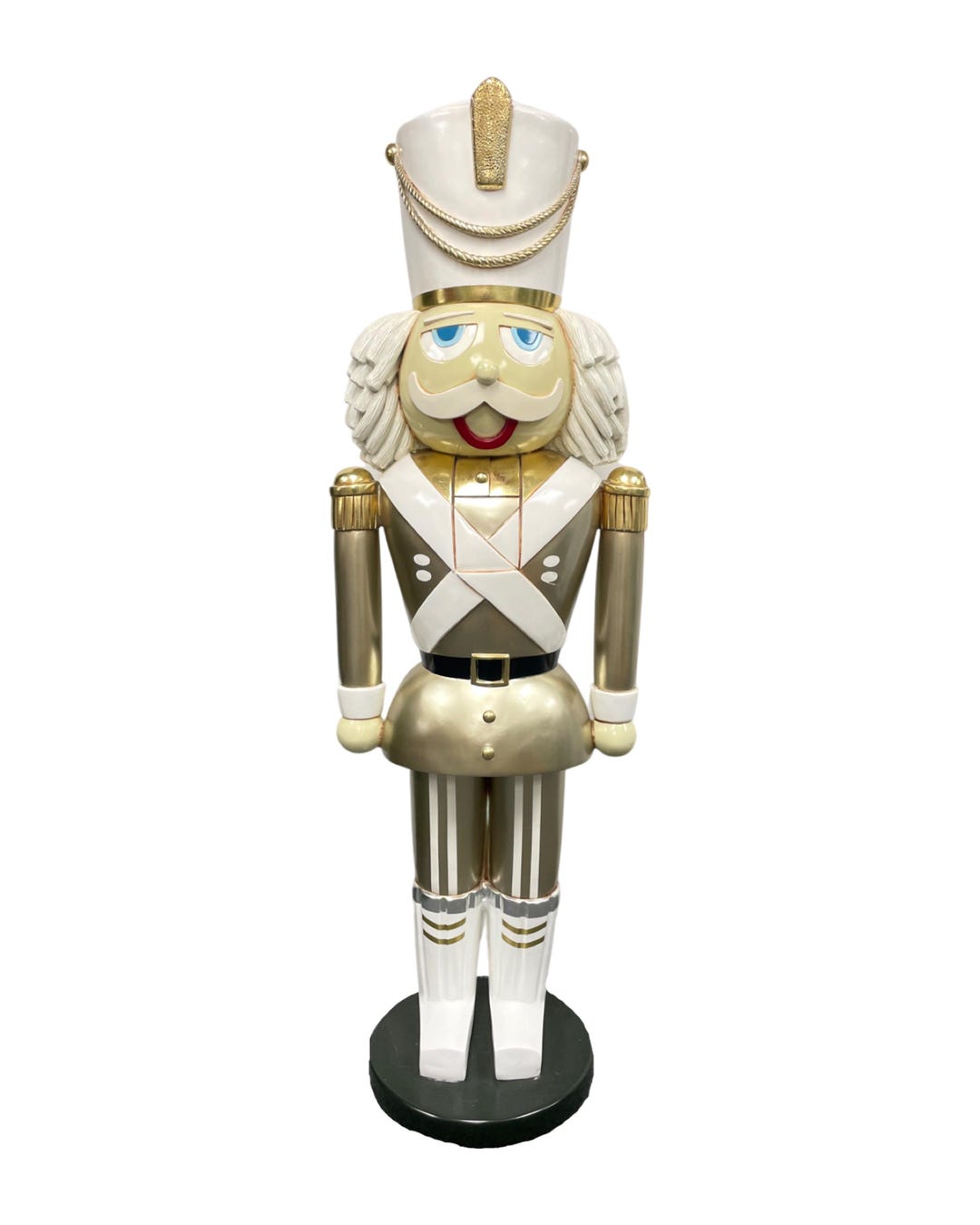 6' Life Size Christmas Holiday Statue Gold White Clown Face Boy Walnut ...