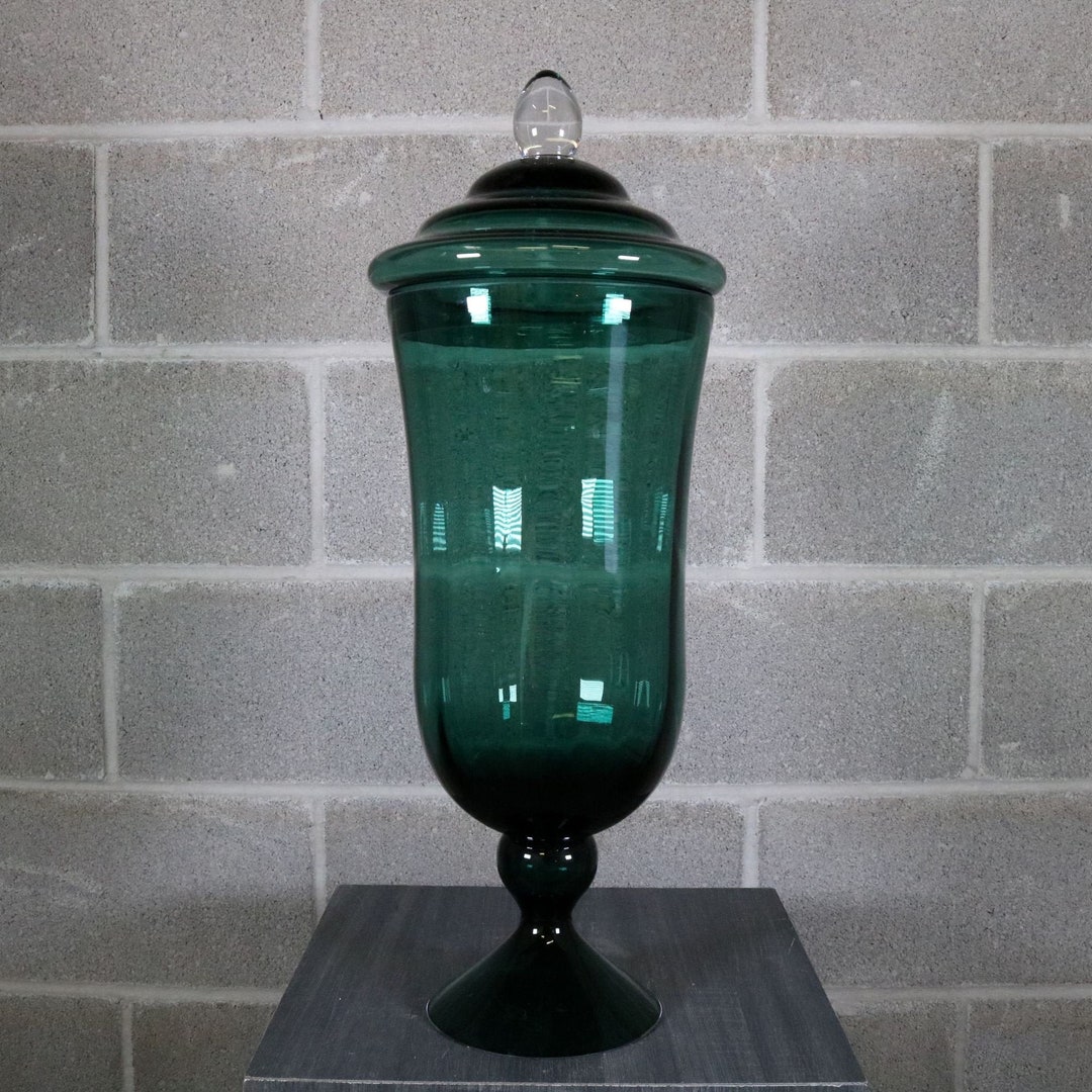 60cm Tall Large Teal Glass Kitchen Home Decor Apothecary Terrarium ...