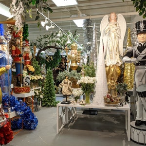 78" Life Size Christmas Holiday Statue White Gold Resin Angel on Ball ...