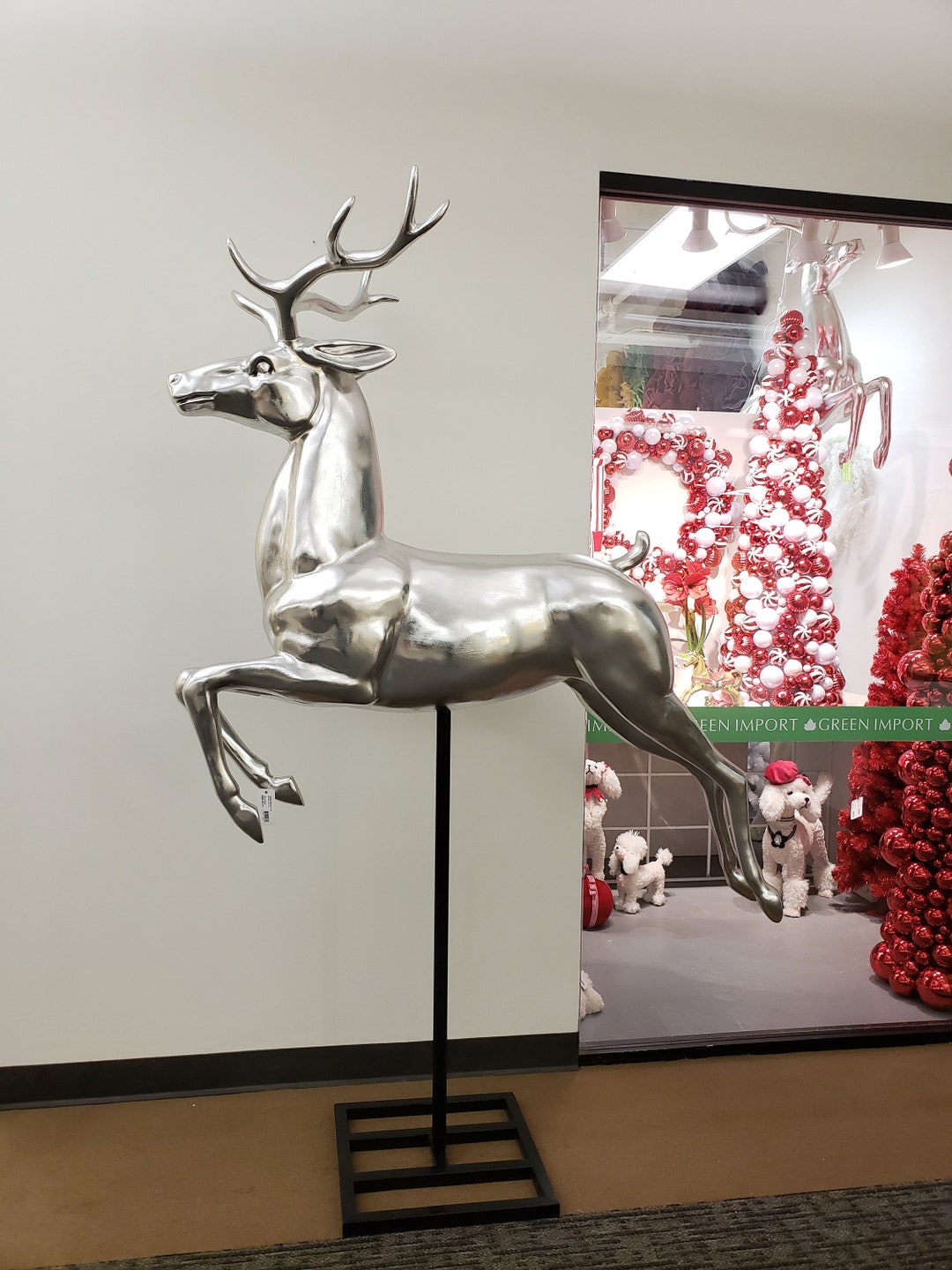 Life Size Holiday Christmas Decoration Outdoor Indoor Resin Silver ...