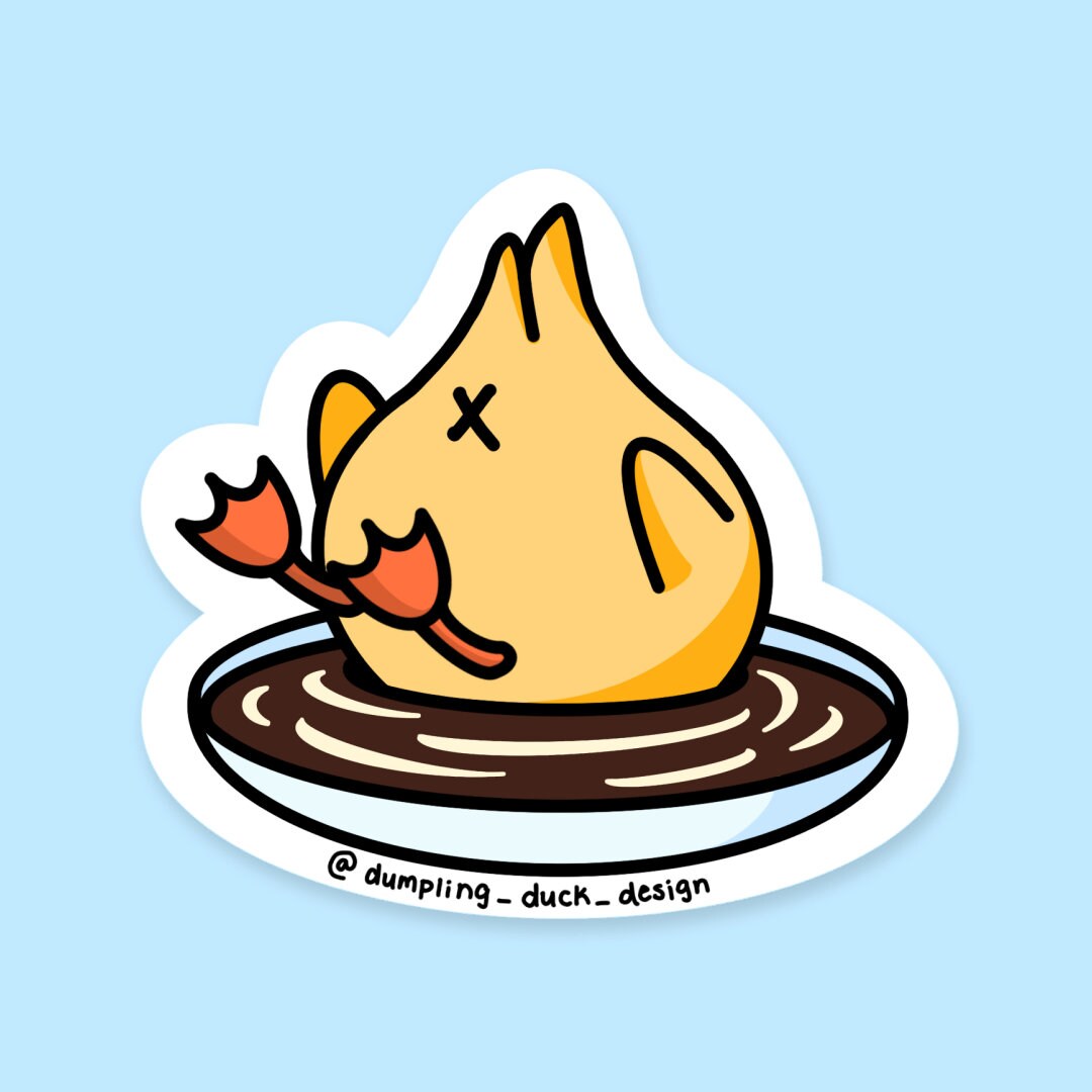 Soy Sauce Dipping Duck Sticker Cute Vinyl Matte Sticker for - Etsy