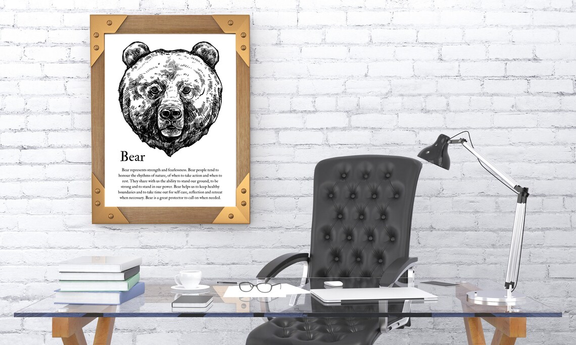 Bear Art Bear Gifts Animal Totem Gift Bear Quotes Vintage - Etsy UK