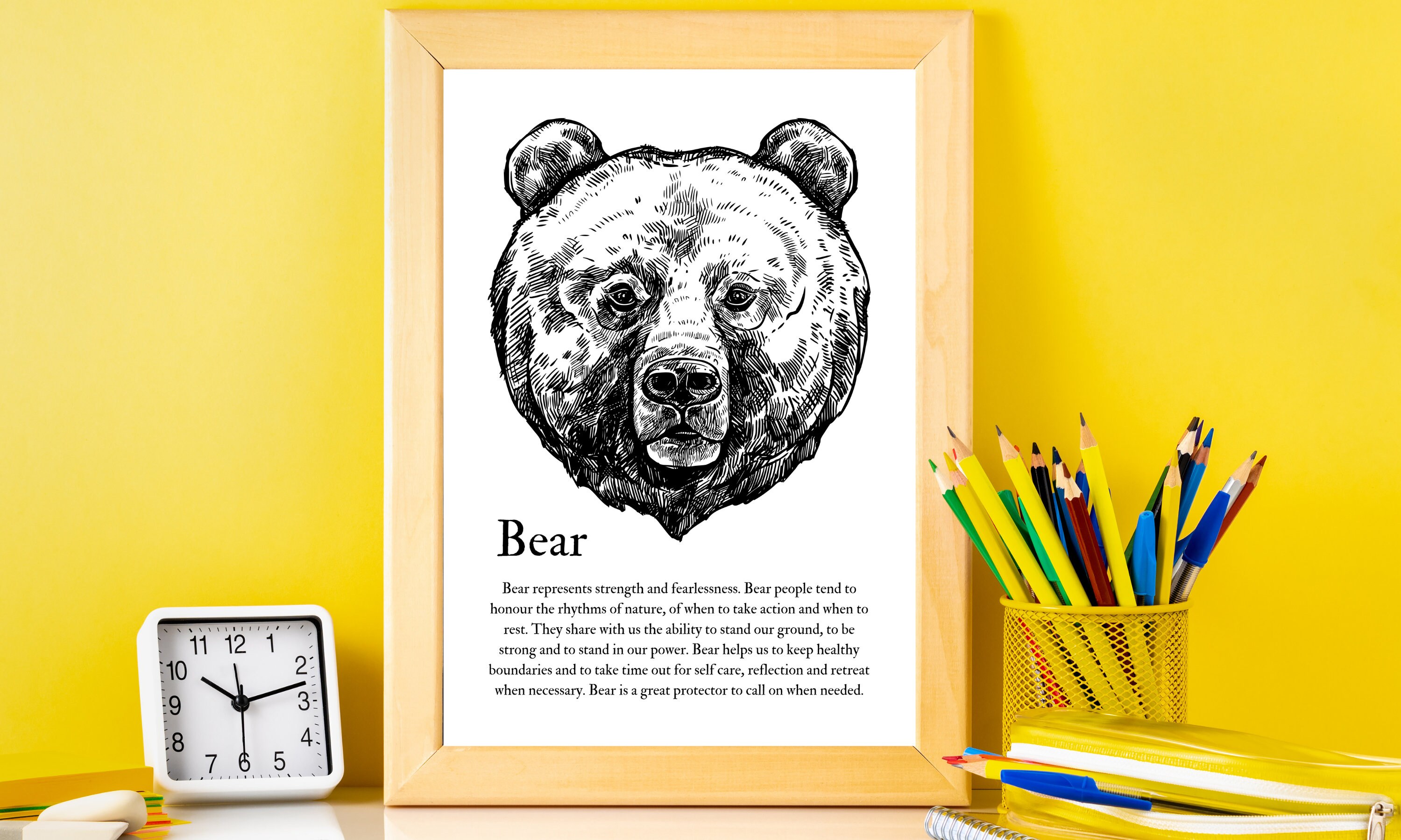 Bear Art Bear Gifts Animal Totem Gift Bear Quotes Vintage - Etsy UK