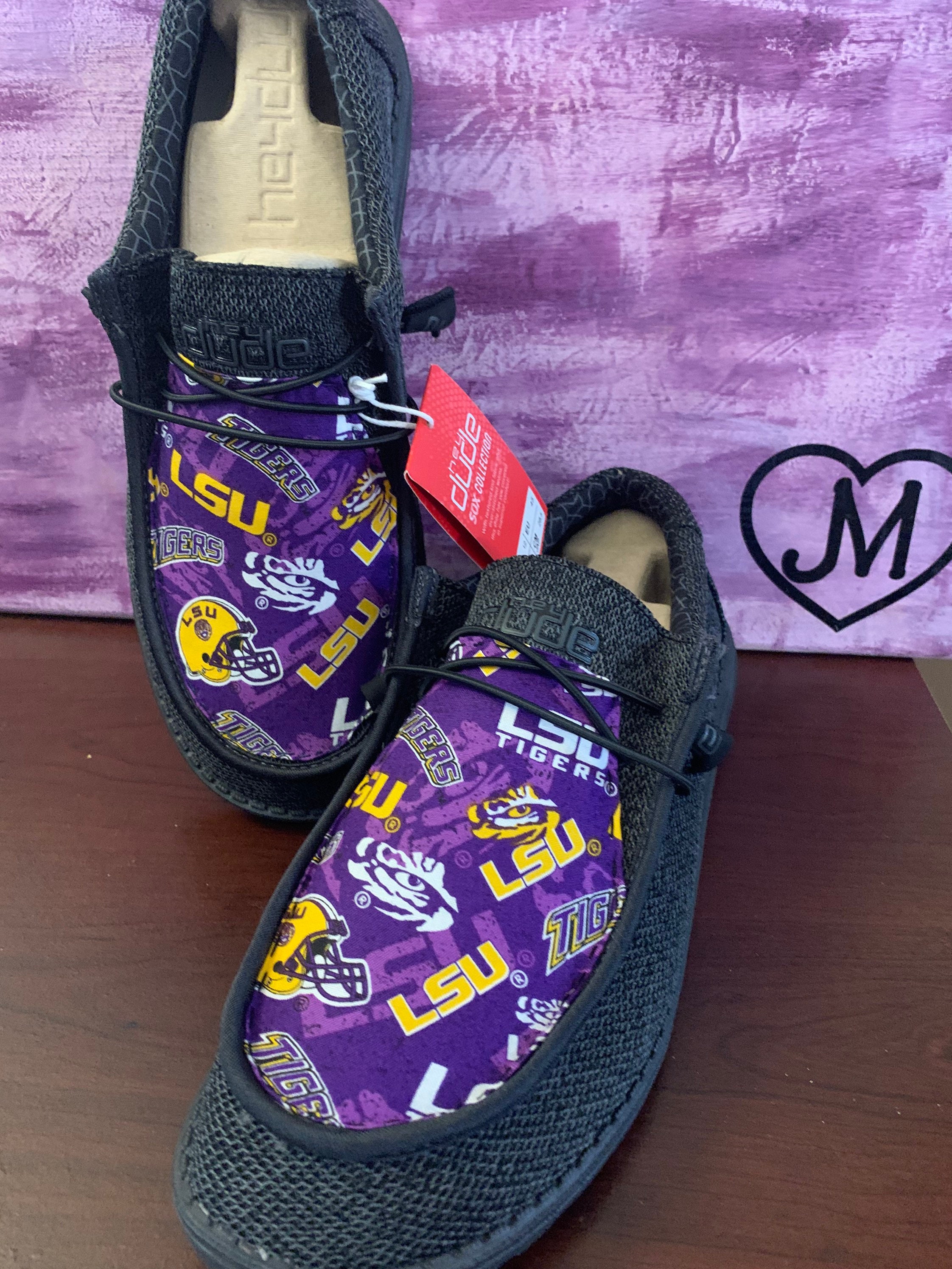 LSU Custom Hey Dude Shoes - Etsy