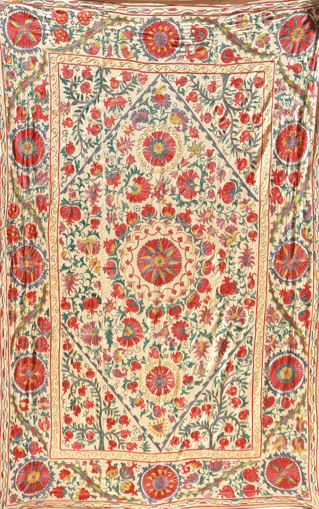 Uzbek Handmade Embroidery Suzani. Bedspread, Bedcover, Wall Hanging ...