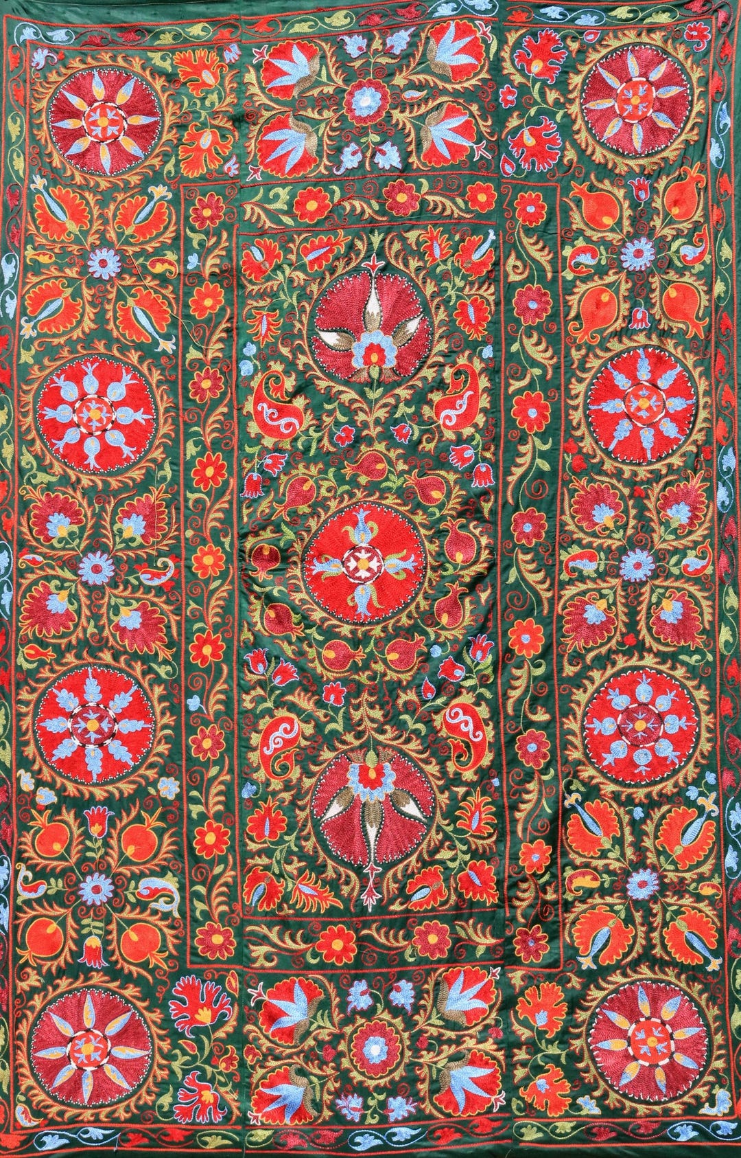 Uzbek Handmade Embroidery Suzani. Bedspread, Bedcover, Wall Hanging ...