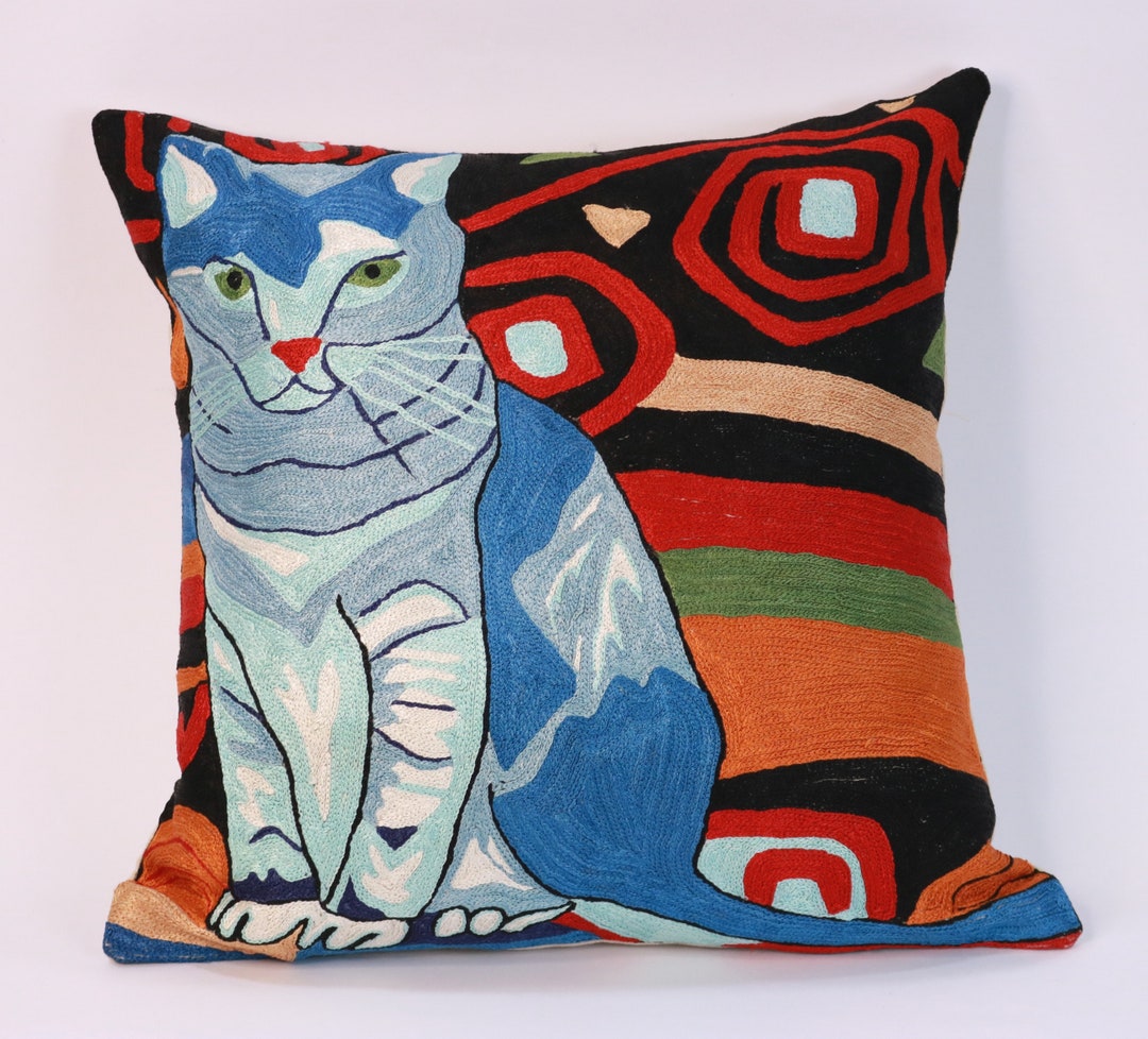 Picasso Cat Pillow Cover, Picasso Pillowcase, Picasso Cushion, Hand ...