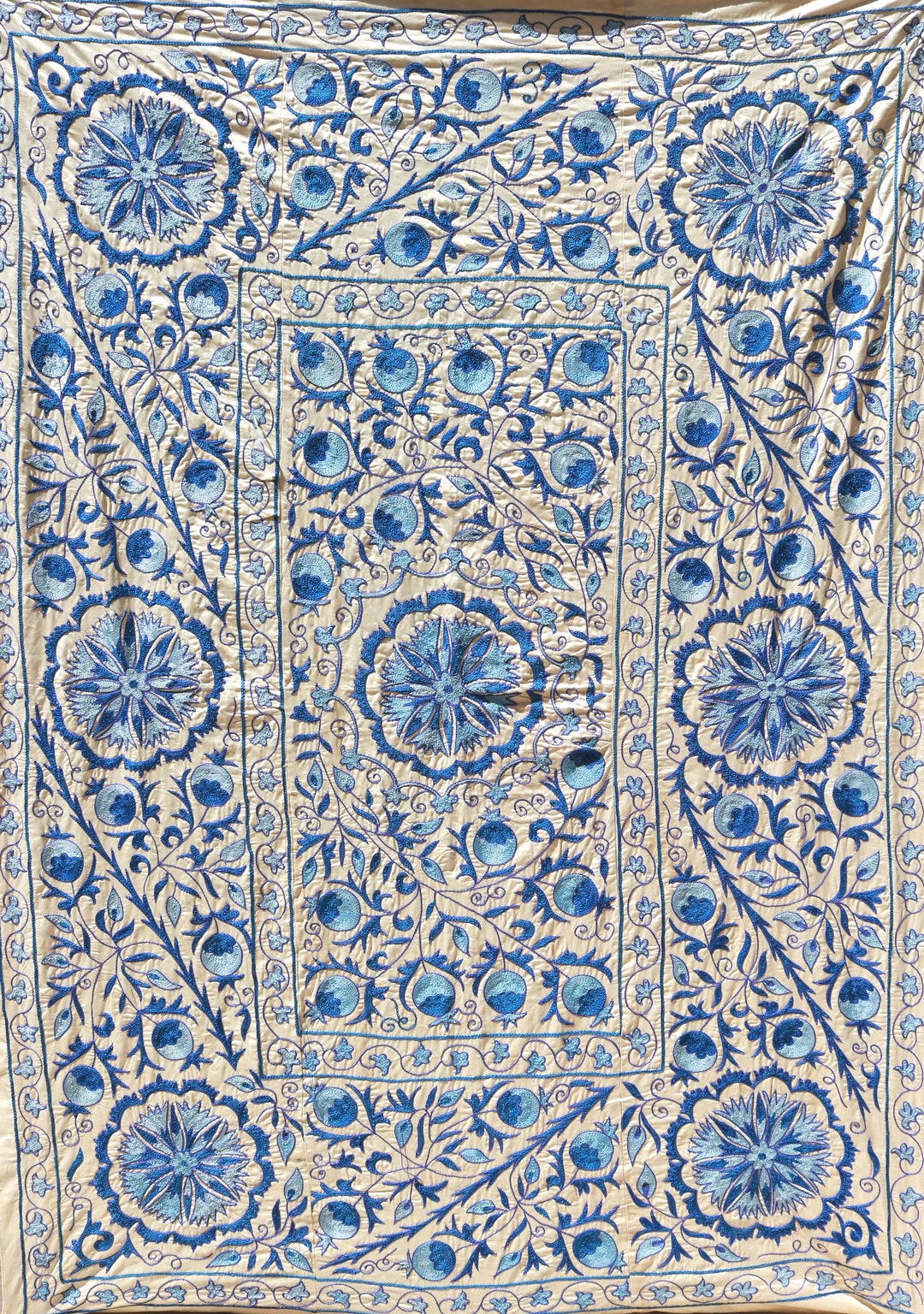 Uzbek Handmade Embroidery Suzani. Bedspread, Bedcover, Wall Hanging ...