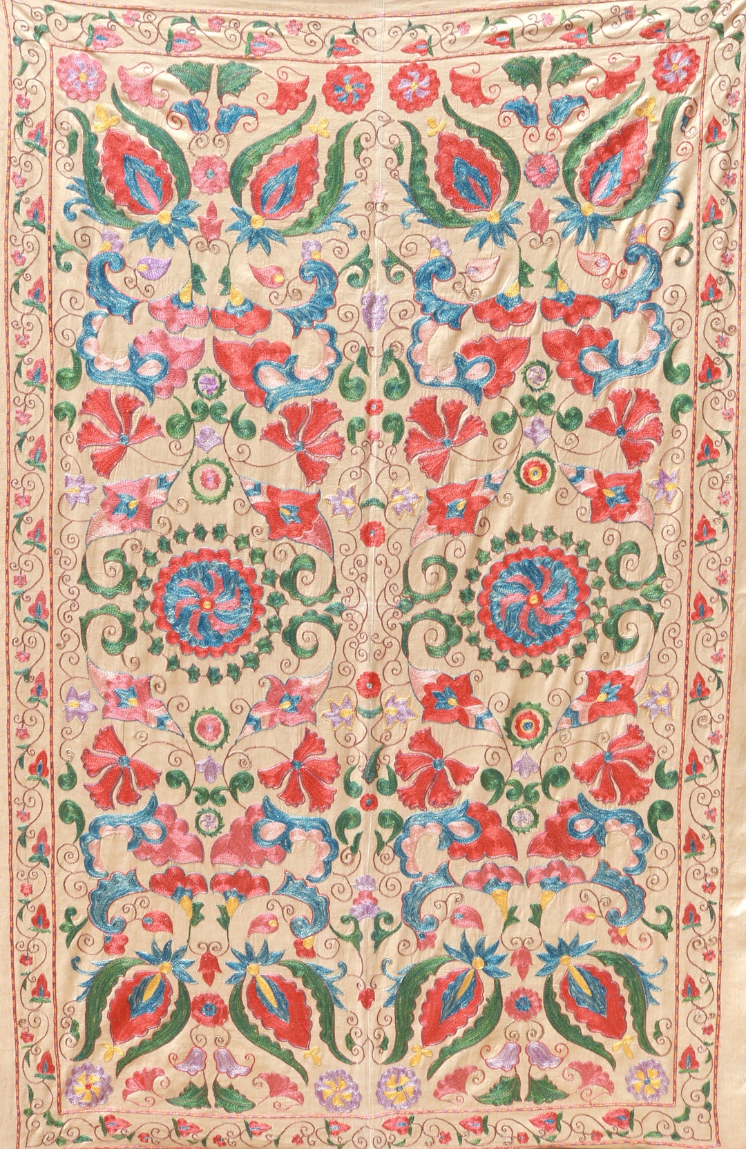 Uzbek Handmade Embroidery Suzani. Bedspread, Bedcover, Wall Hanging ...