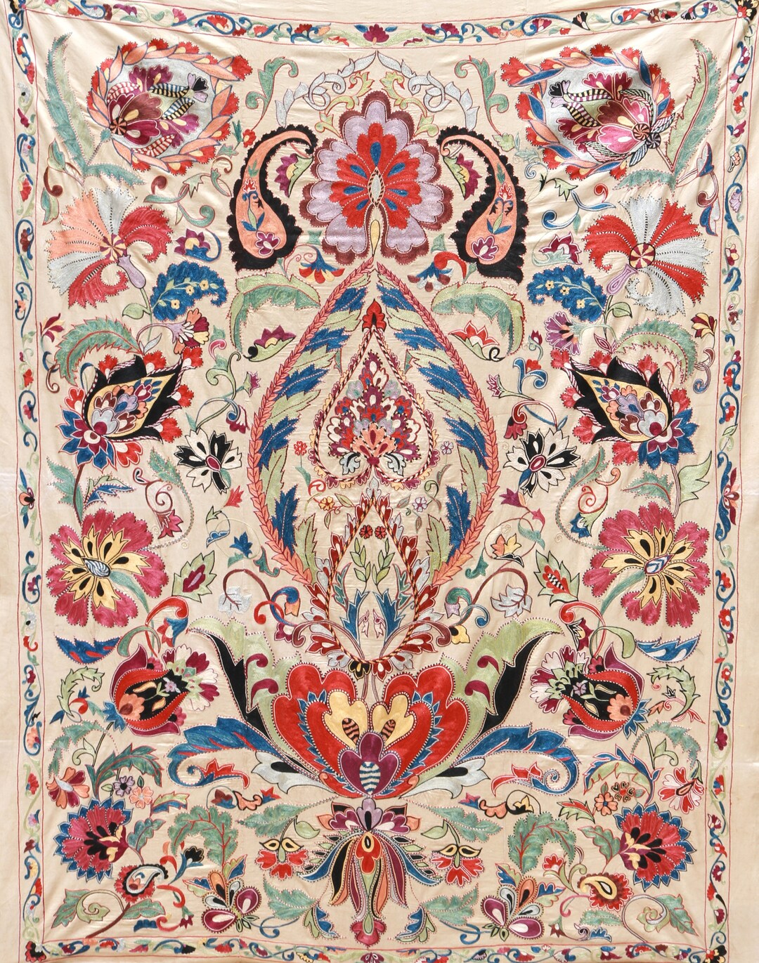 Uzbek Handmade Embroidery Suzani. Bedspread, Bedcover, Wall Hanging ...